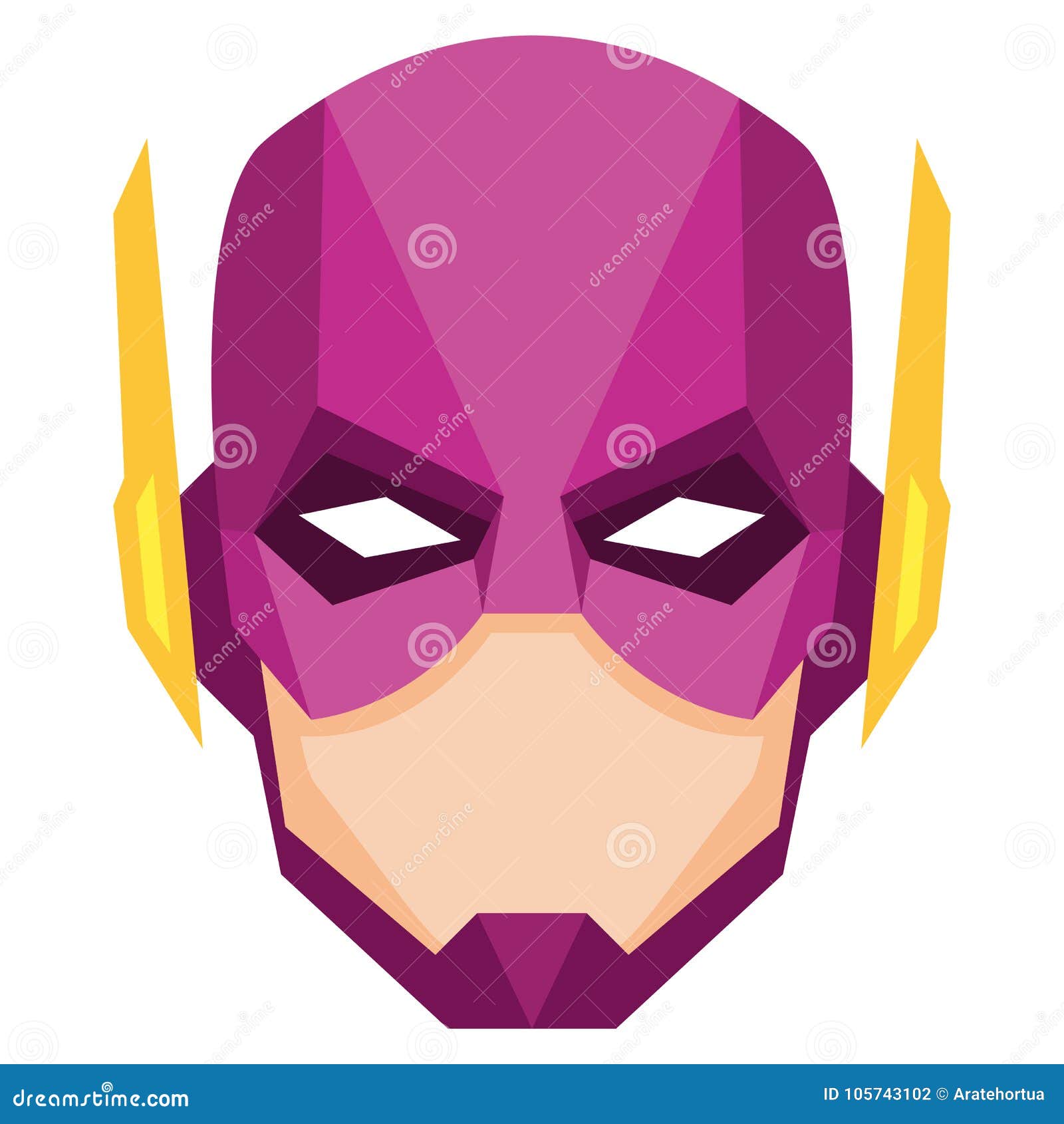 Cartoon Hero Head Isolated on White Background Stock Illustration ...