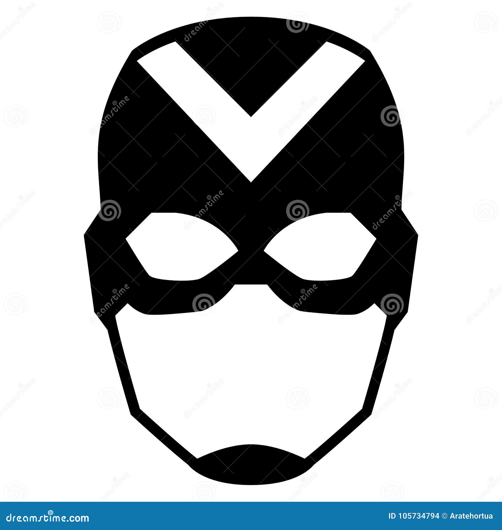 Cartoon Hero Mask Isolated on White Background Stock Illustration ...