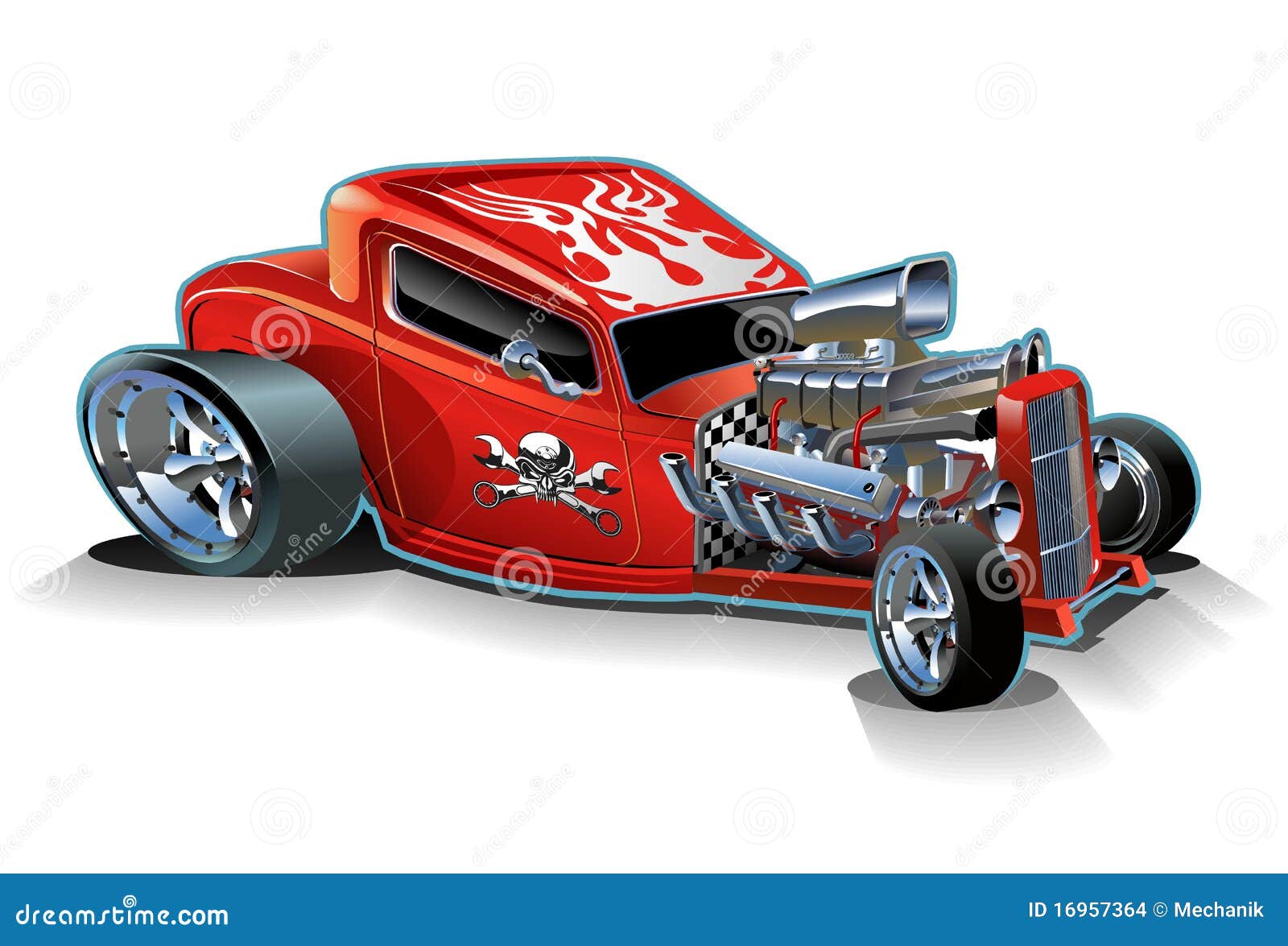 Vector cartoon hotrod stock vector. Illustration of spanner - 16957364