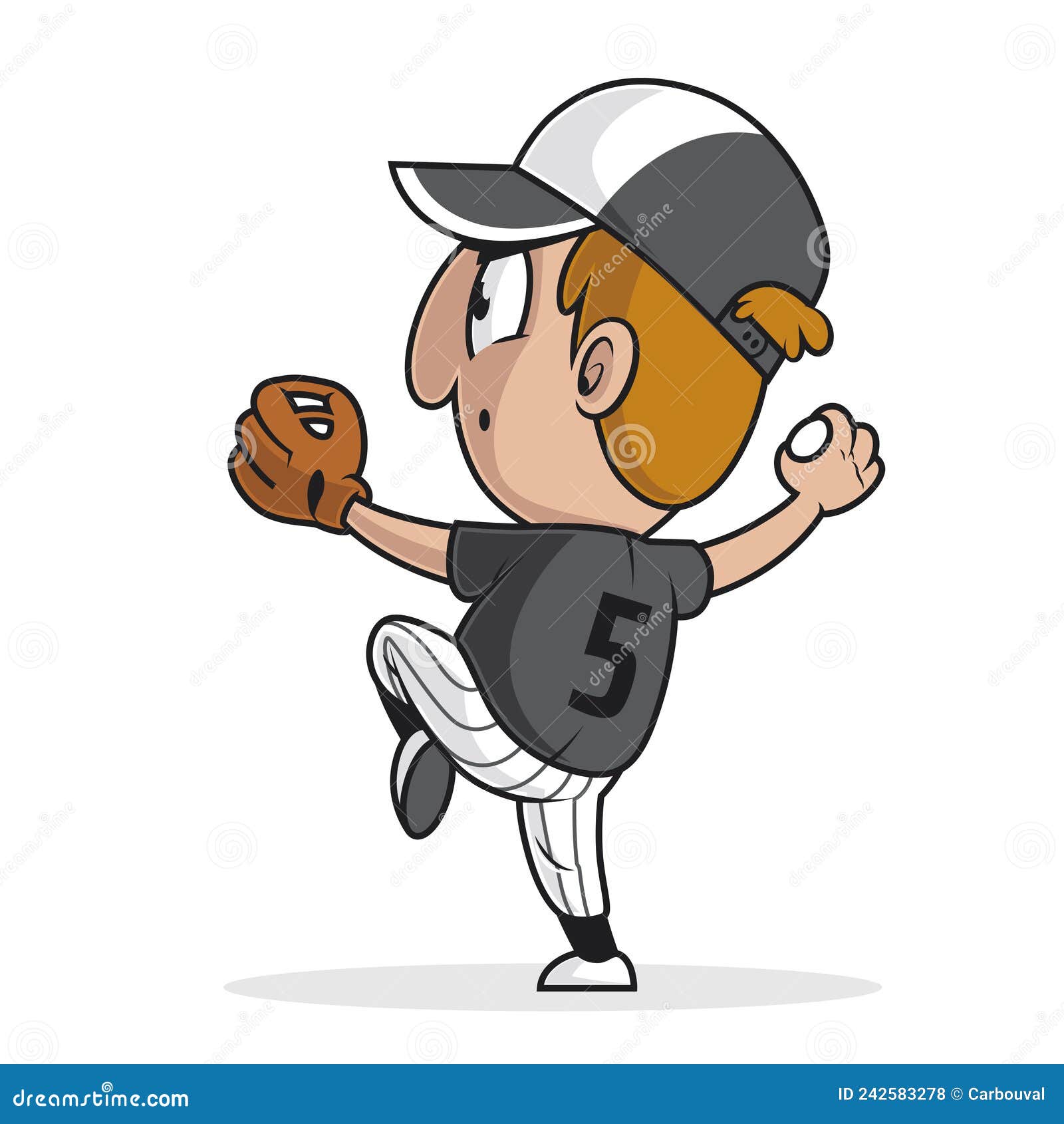 Baseball Pitcher Launching the Ball Stock Vector - Illustration of ...