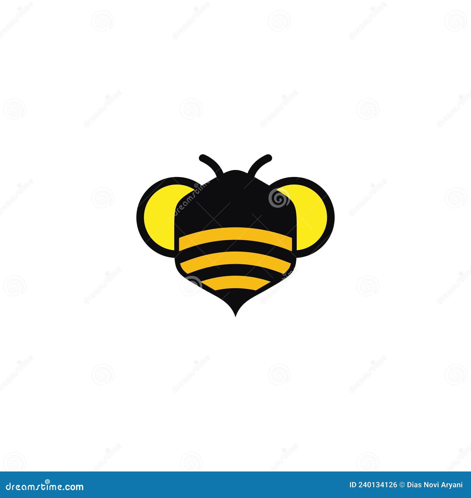 Vector Cartoon Illustration of a Bee Flying. Bee Icon Stock Vector ...