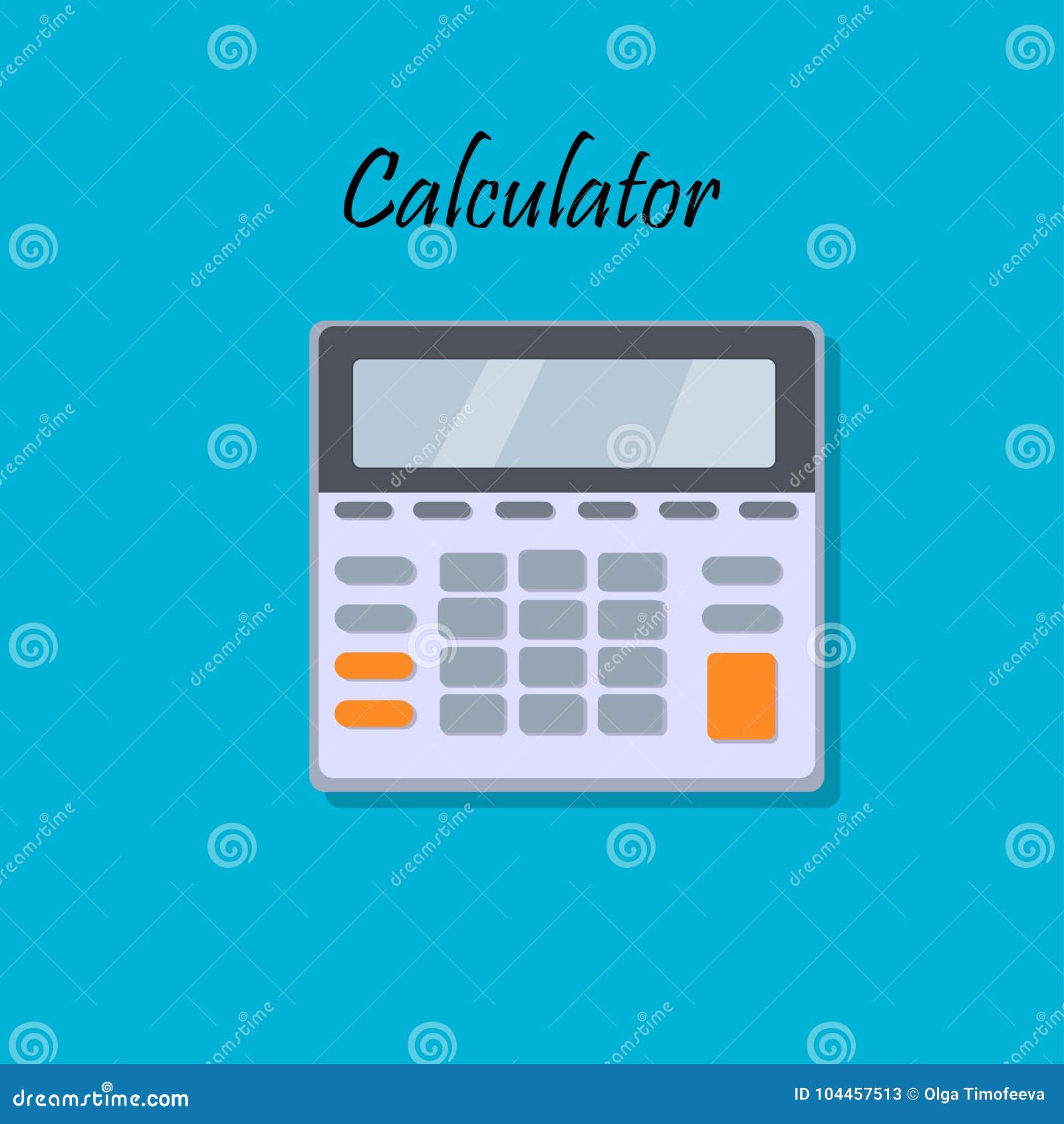 Vector Cartoon Illustration of Calculator. Stock Vector - Illustration ...