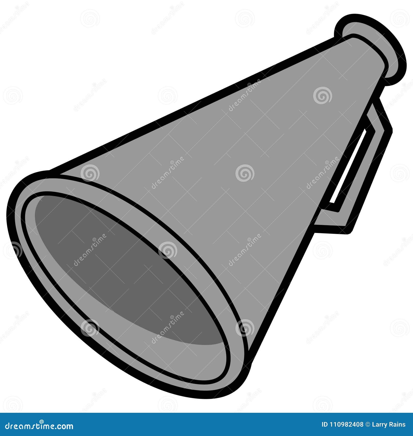Cartoon Megaphone With Lightings Isolated On White Background. 3d ...