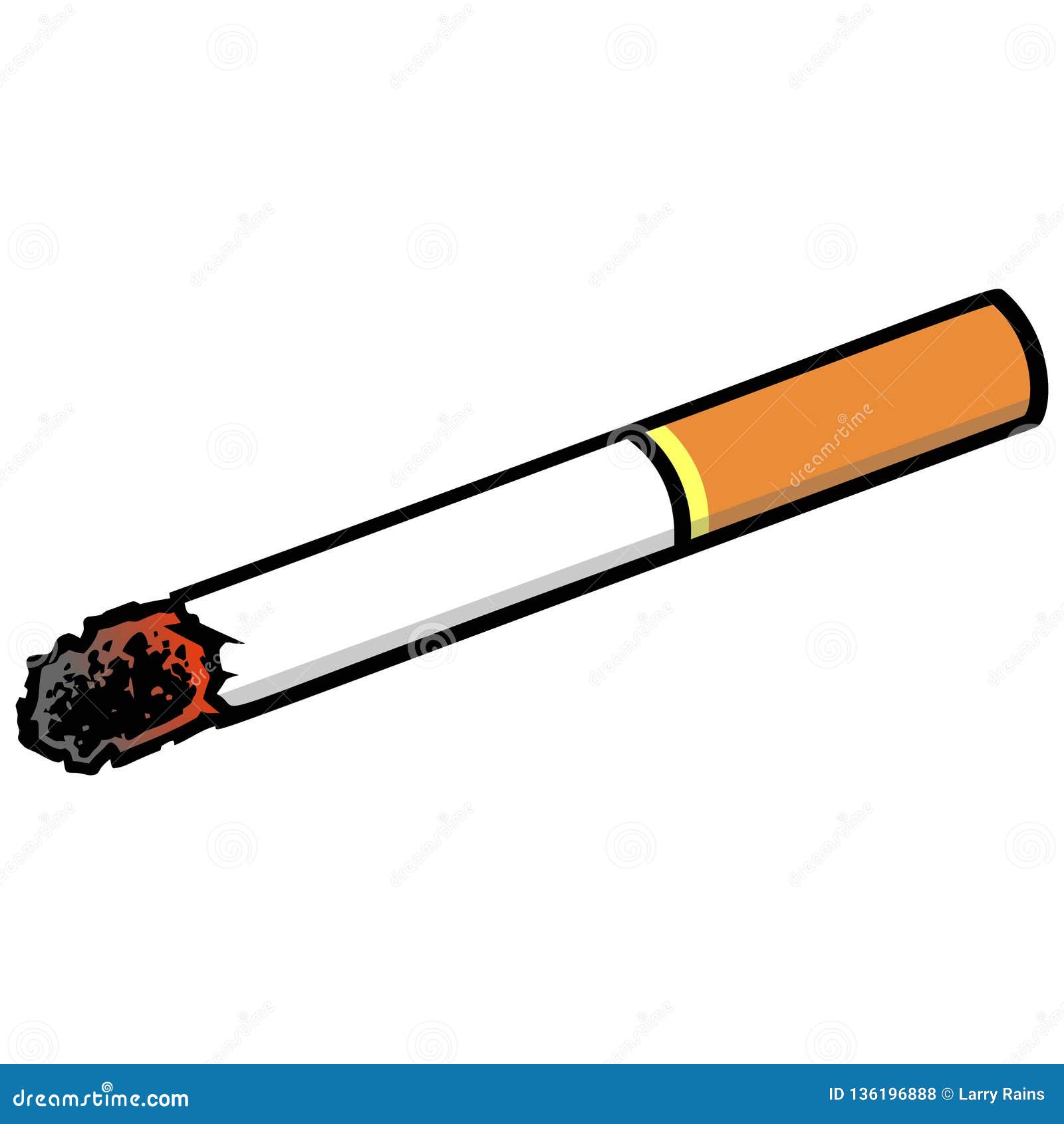 Cigarette stock vector. Illustration of cartoon, smoke - 136196888