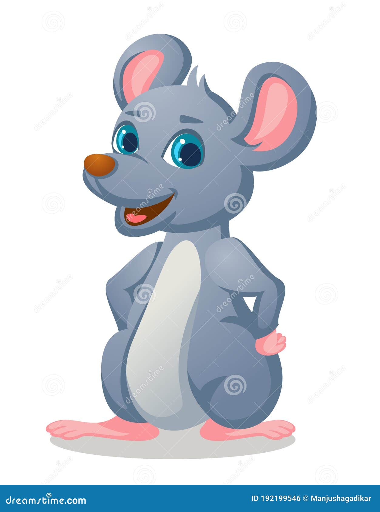 Cute Smiling Mouse Vector Cartoon Stock Vector - Illustration of vector ...