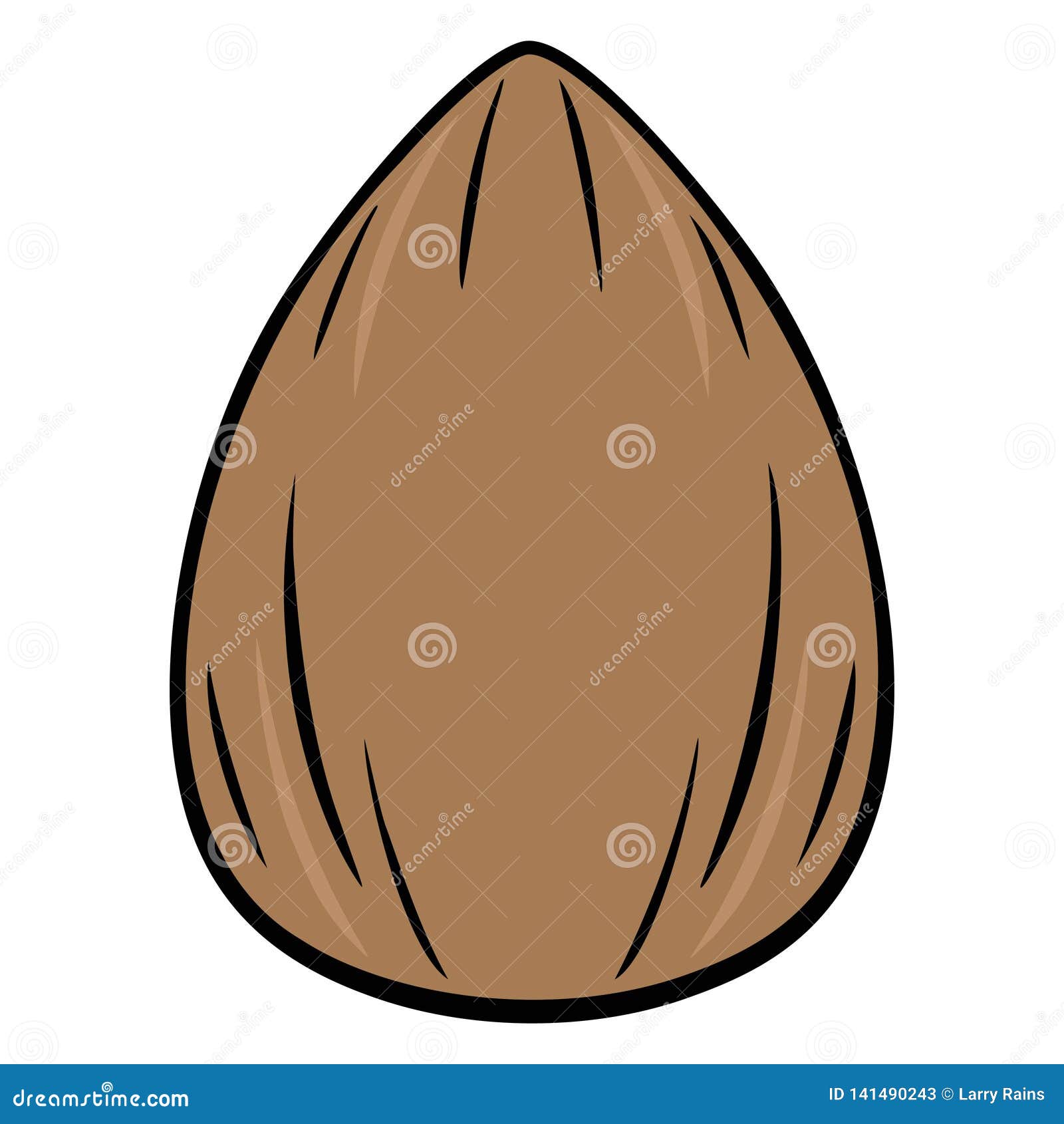 Almond stock vector. Illustration of organic, vegetarian - 141490243