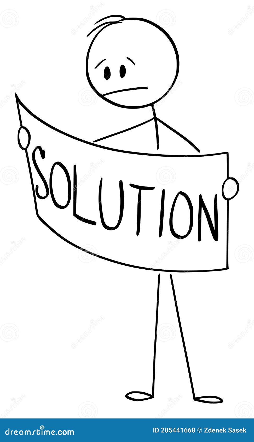 Vector Cartoon Illustration of Frustrated Man or Businessman Looking ...