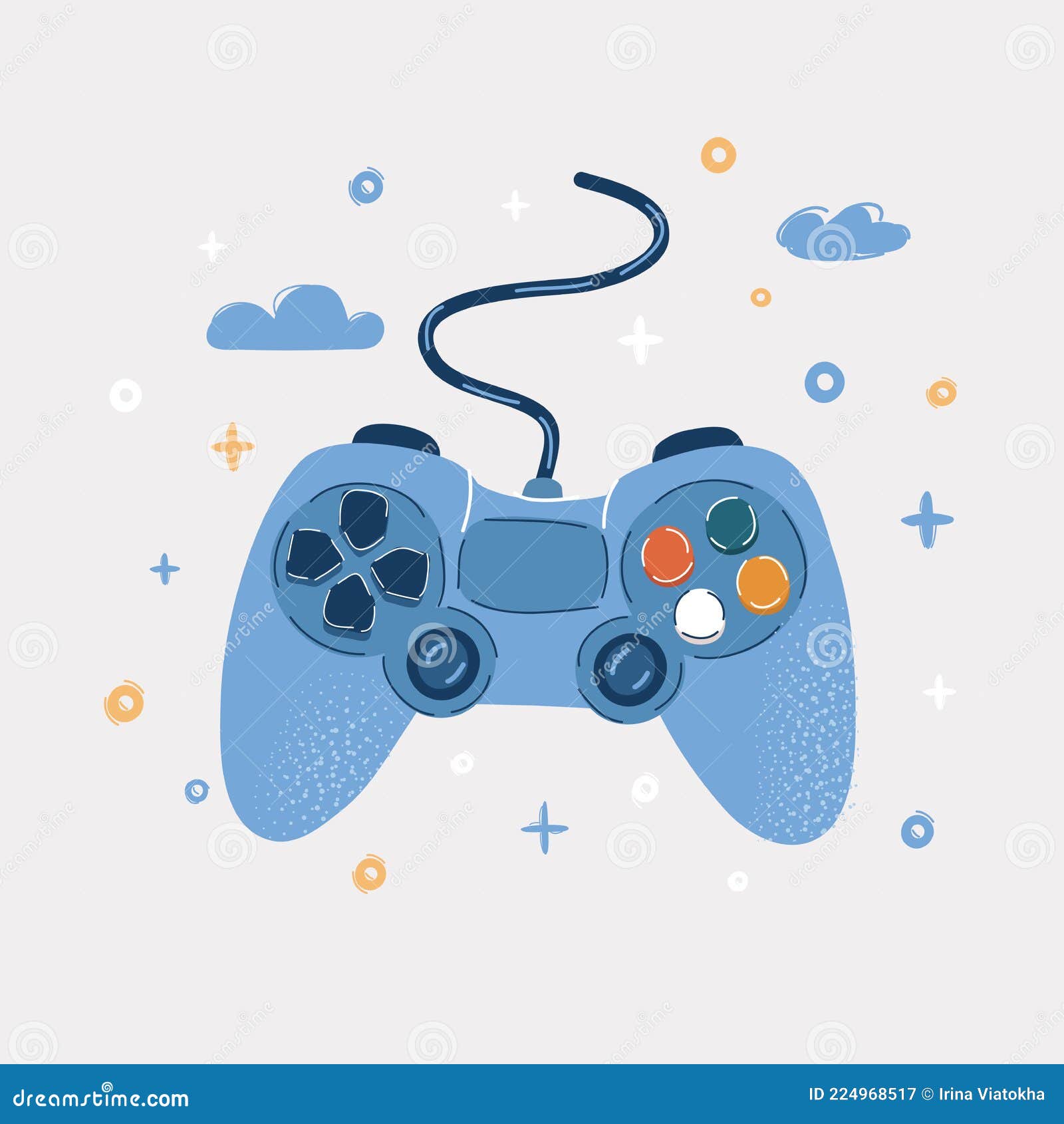 Vector Cartoon Illustration of Game-pad Isolated Stock Vector ...
