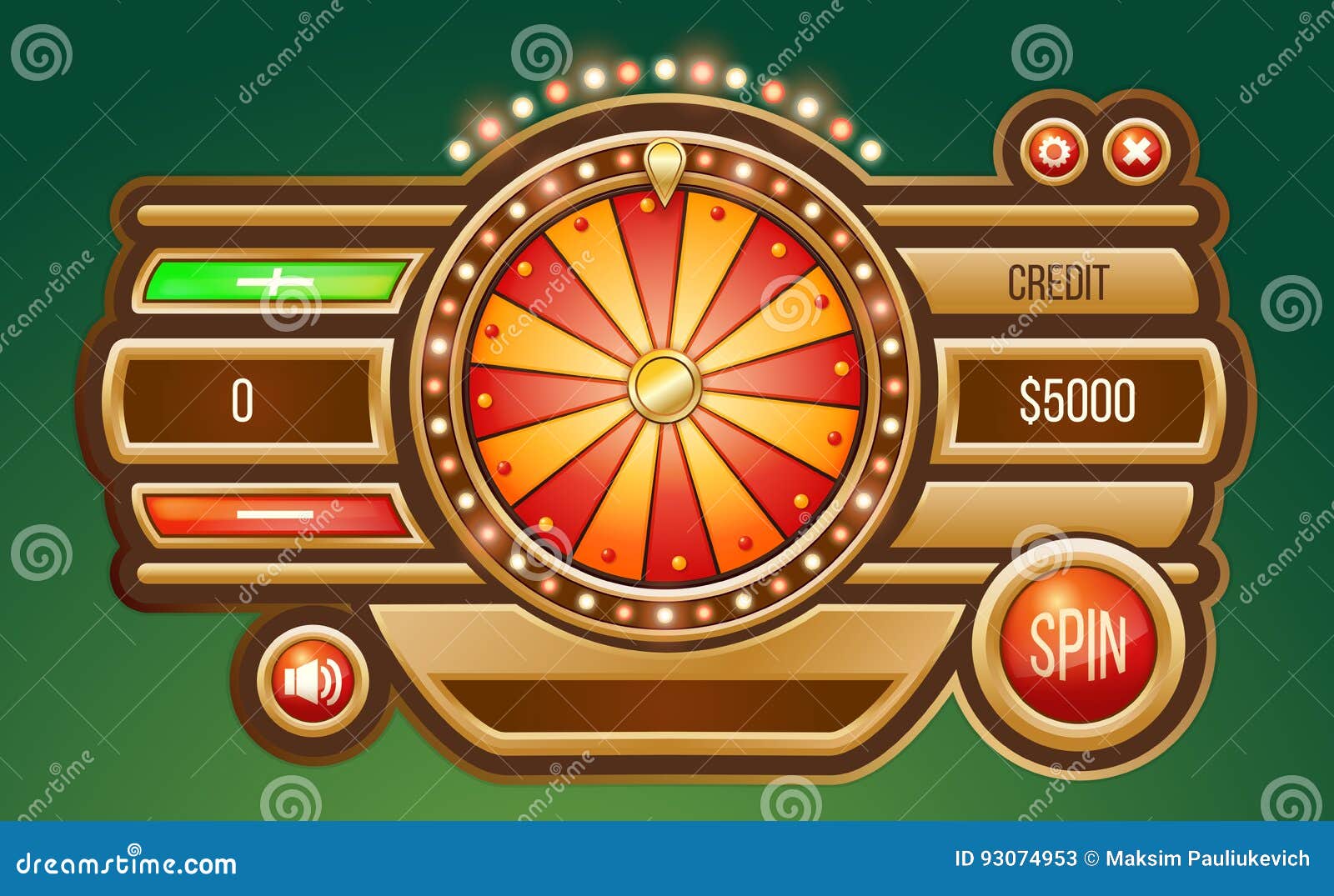 Vector Cartoon Illustration of a Glowing Wheel Fortune Stock Vector ...