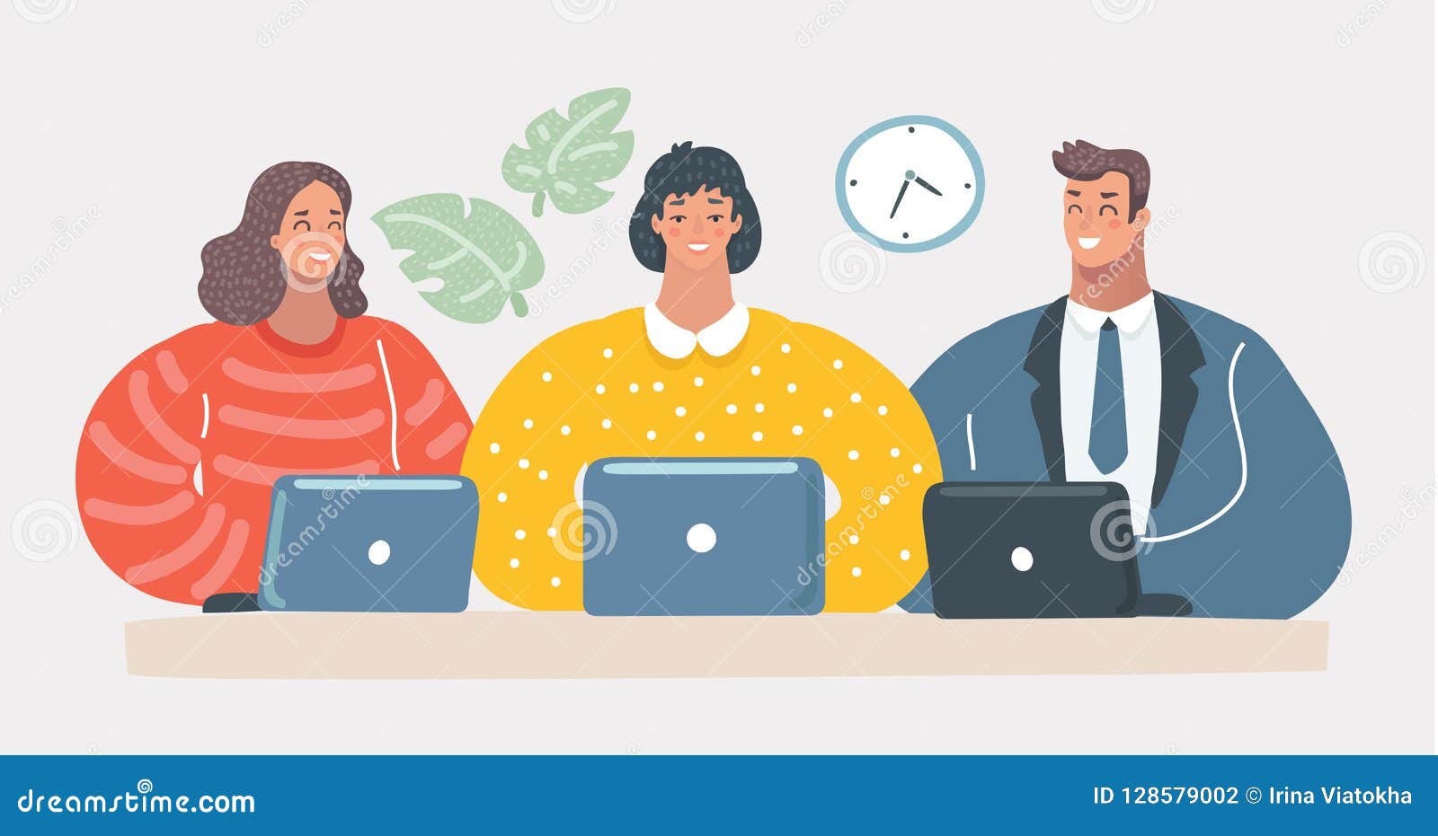 Group of Young People Working Together Stock Vector - Illustration of ...