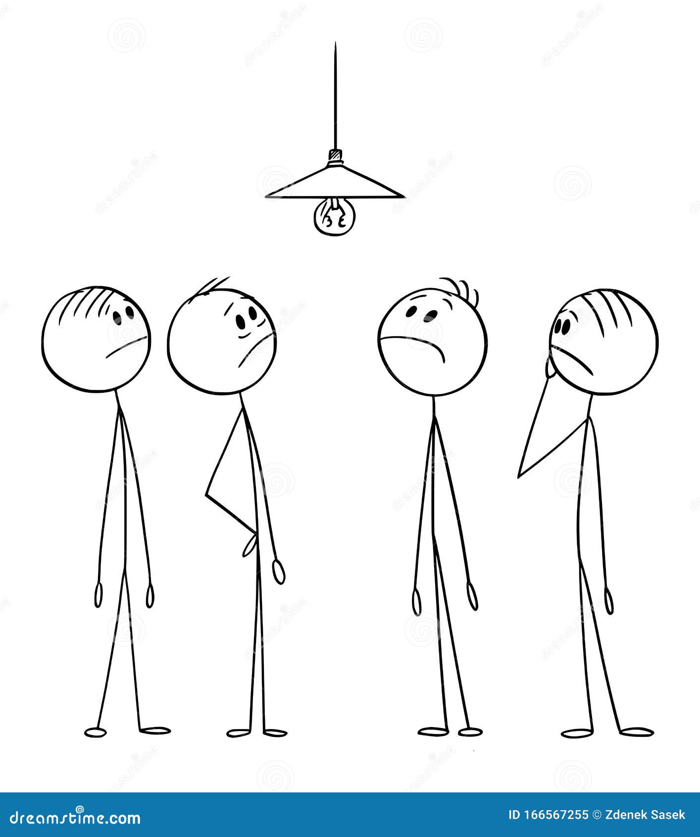 Vector Cartoon Illustration Of Group Of Men Or Businessmen Solving ...