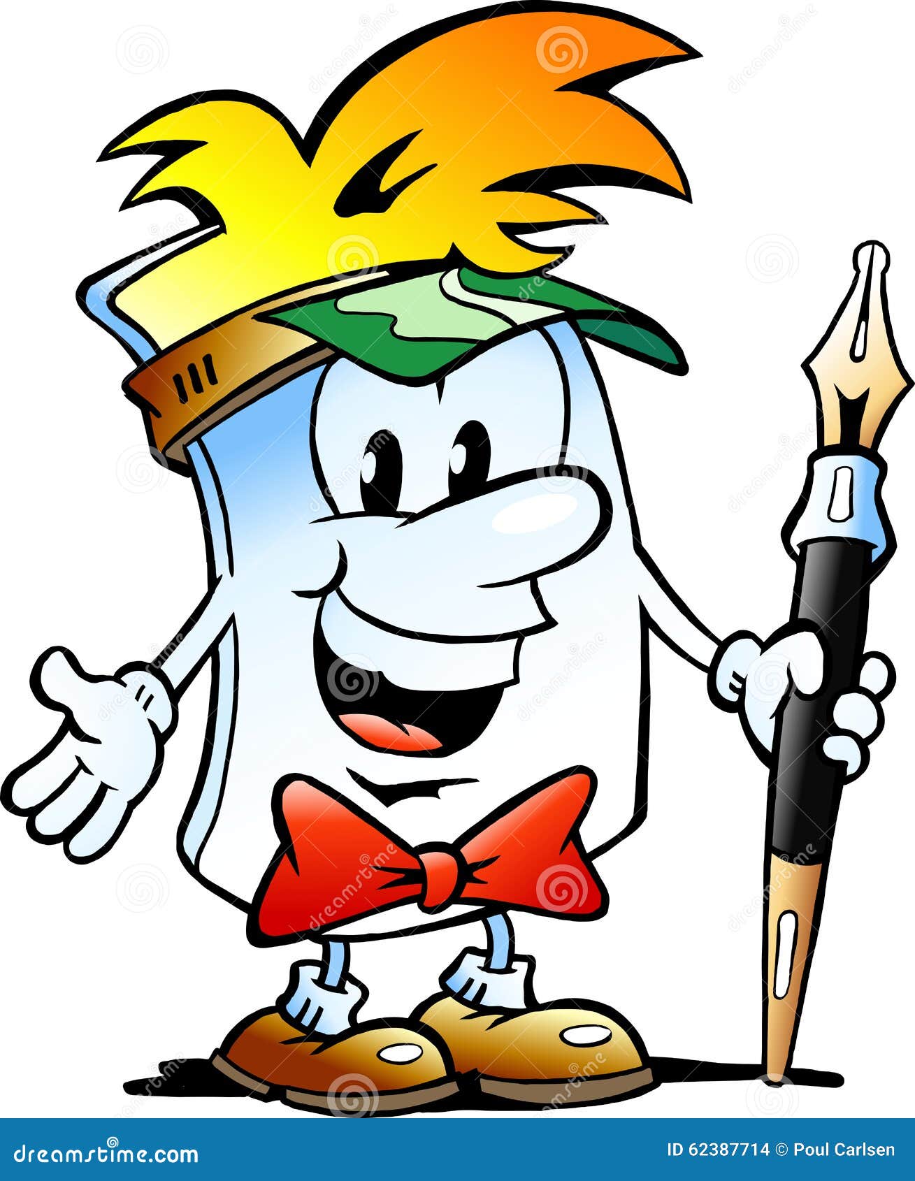 Vector Cartoon Illustration of a Happy Editor Paper Mascot Stock Vector ...