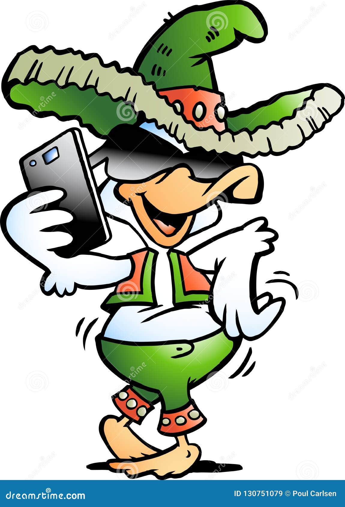 Vector Cartoon Illustration of a Happy Mexican Duck Talking in ... Vector Cartoon Illustration of a Happy Mexican Duck Talking in ...