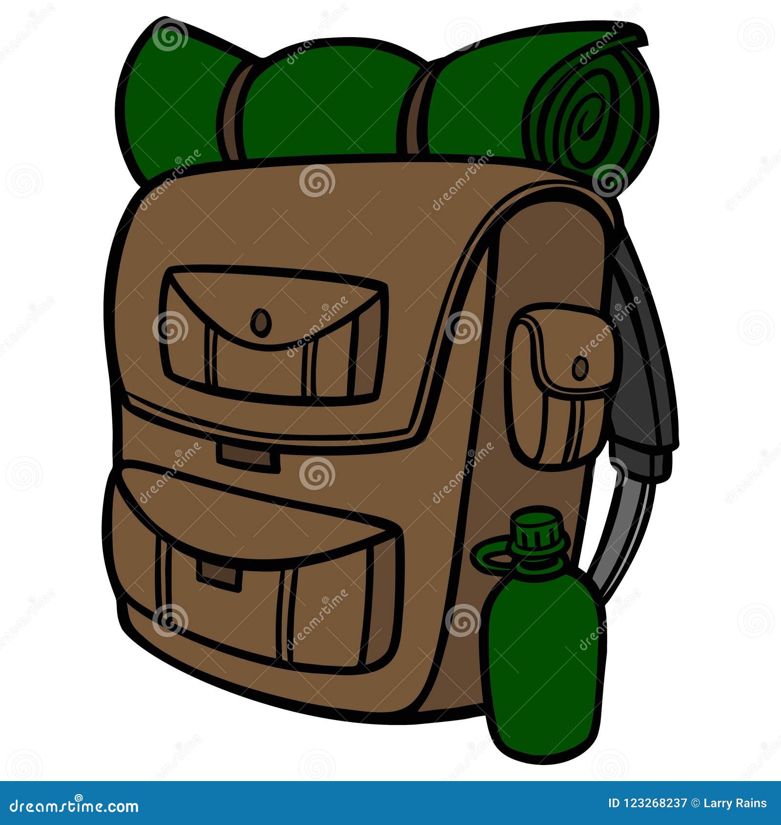 Hiking Backpack stock vector. Illustration of cartoon - 123268237