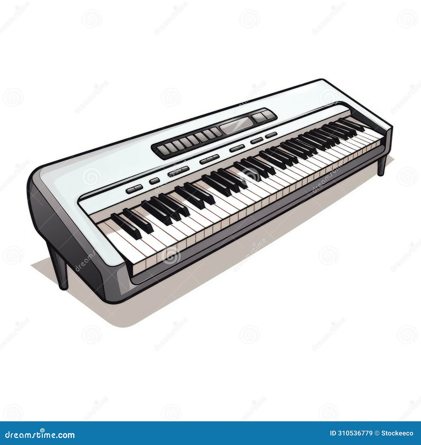Vector Cartoon Illustration of a Keyboard in Linear Perspective Stock ...