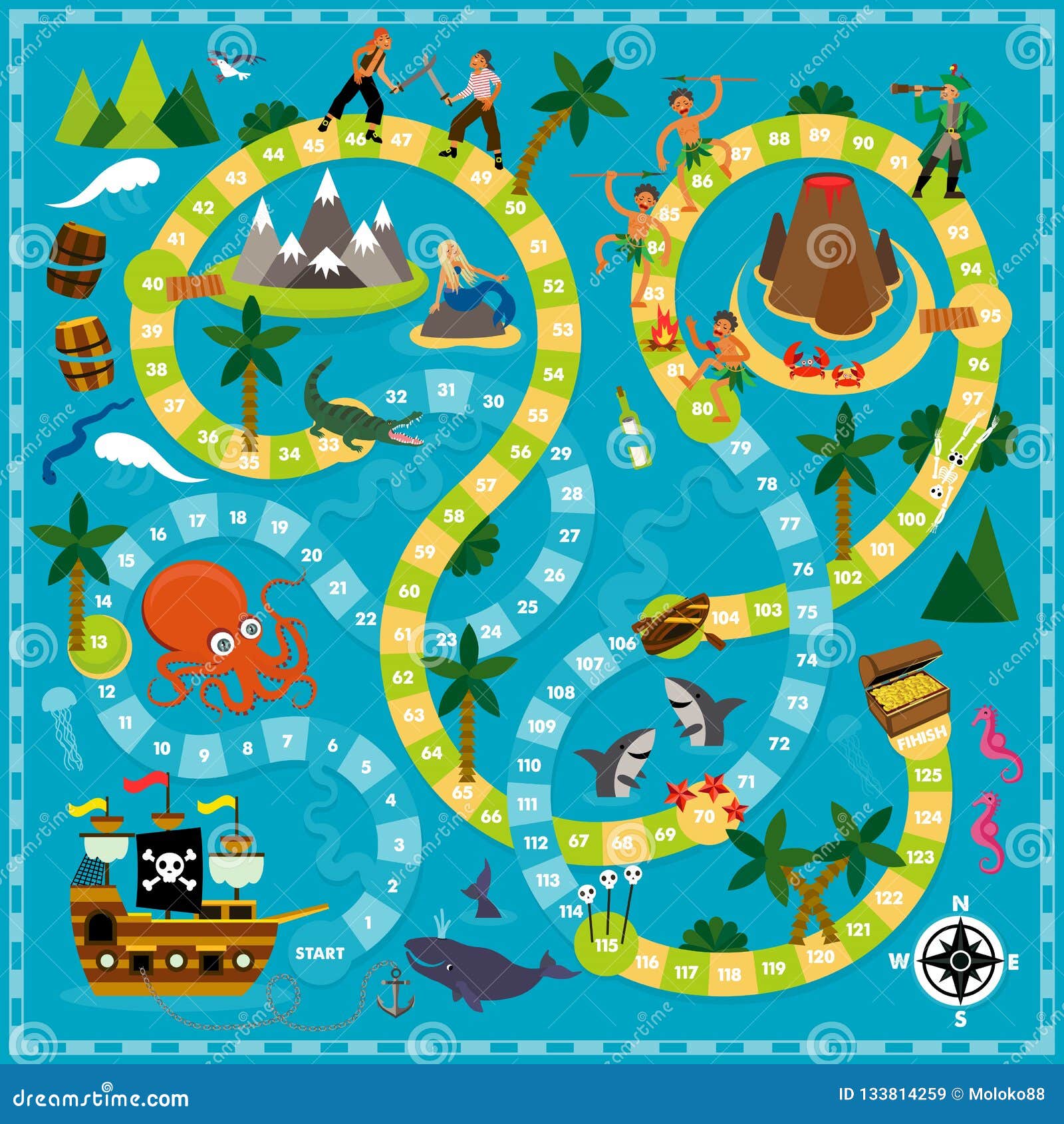 Board Game Astronauts In Space Vector Cartoon Illustration ... Board Game Astronauts In Space Vector Cartoon Illustration ...