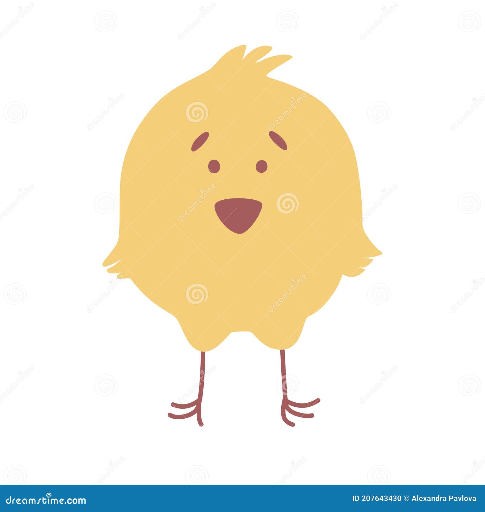 Vector Cartoon Illustration of a Little Chicken is Standing. Stock ...