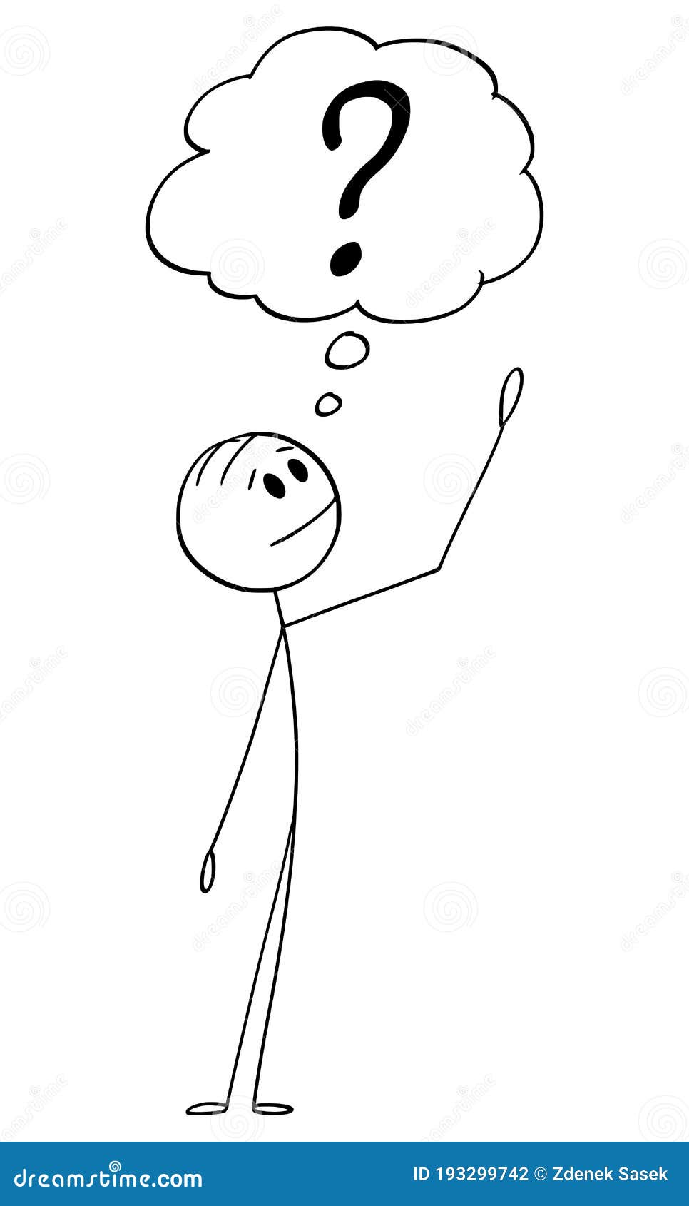 Vector Cartoon Illustration Of Man Or Businessman Asking Philosophical ...