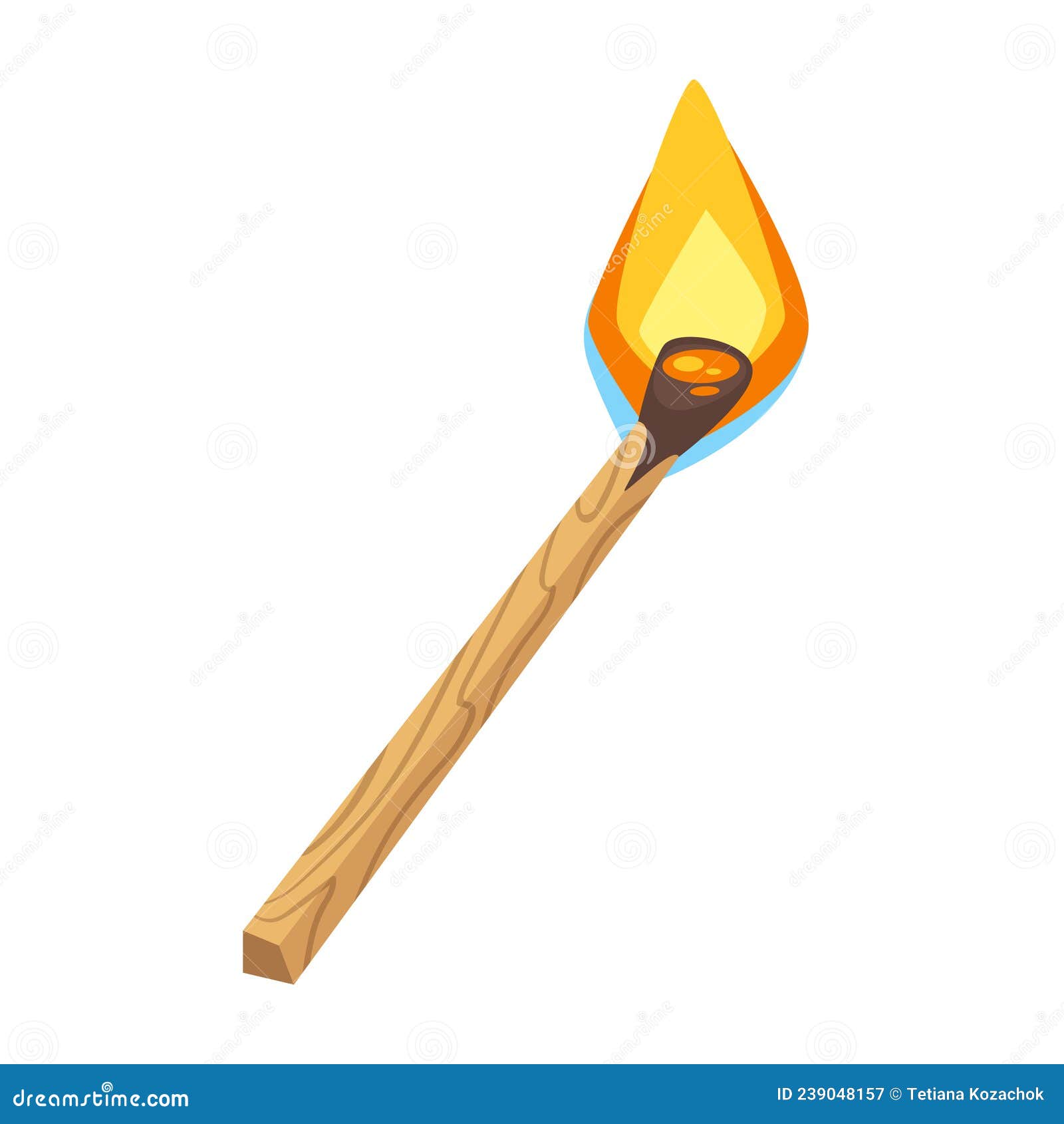 Vector Cartoon Illustration of the Match Stock Vector - Illustration of ...