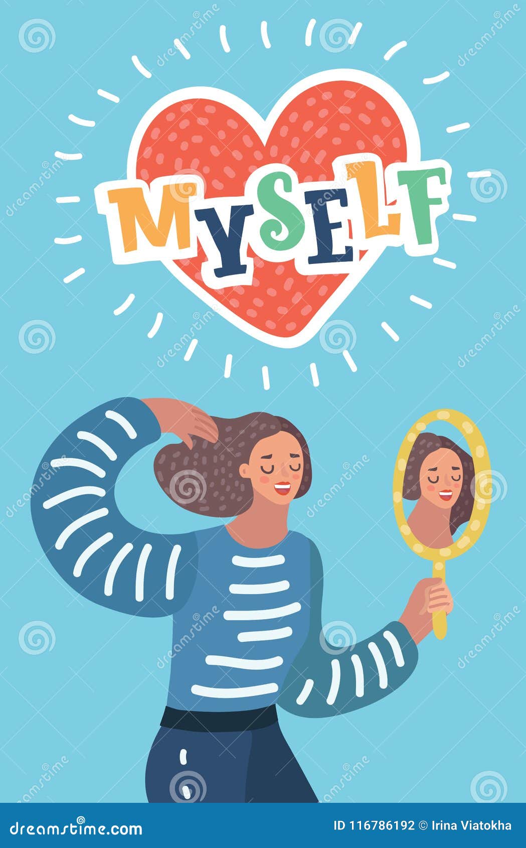 Narcissistic Man Character Looking In Mirror And Admiring Of Themselves Vector Set