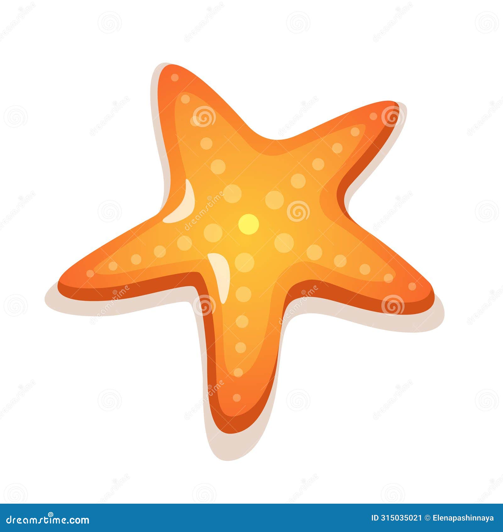 Vector Cartoon Illustration of Orange Sea Star Stock Vector ...