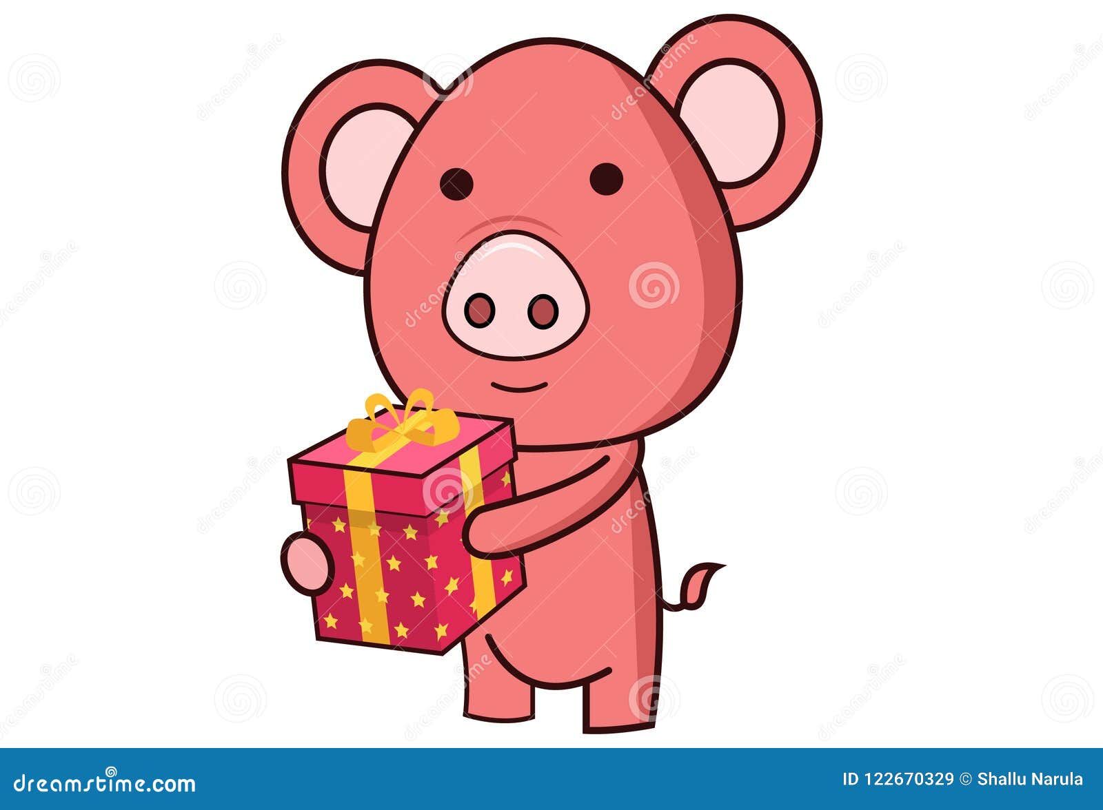 Vector Cartoon Illustration of Pig Stock Vector - Illustration of ...