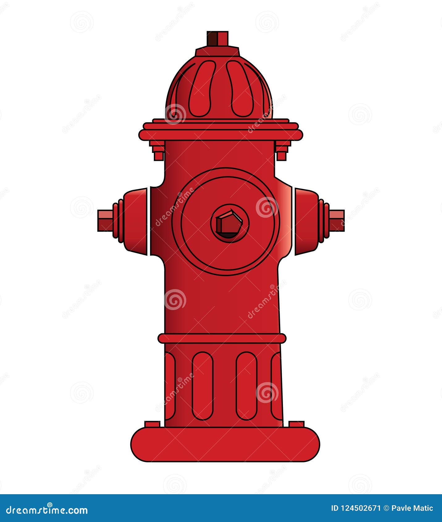 Red Fire Hydrant Illustration Stock Vector - Illustration of isolated ...