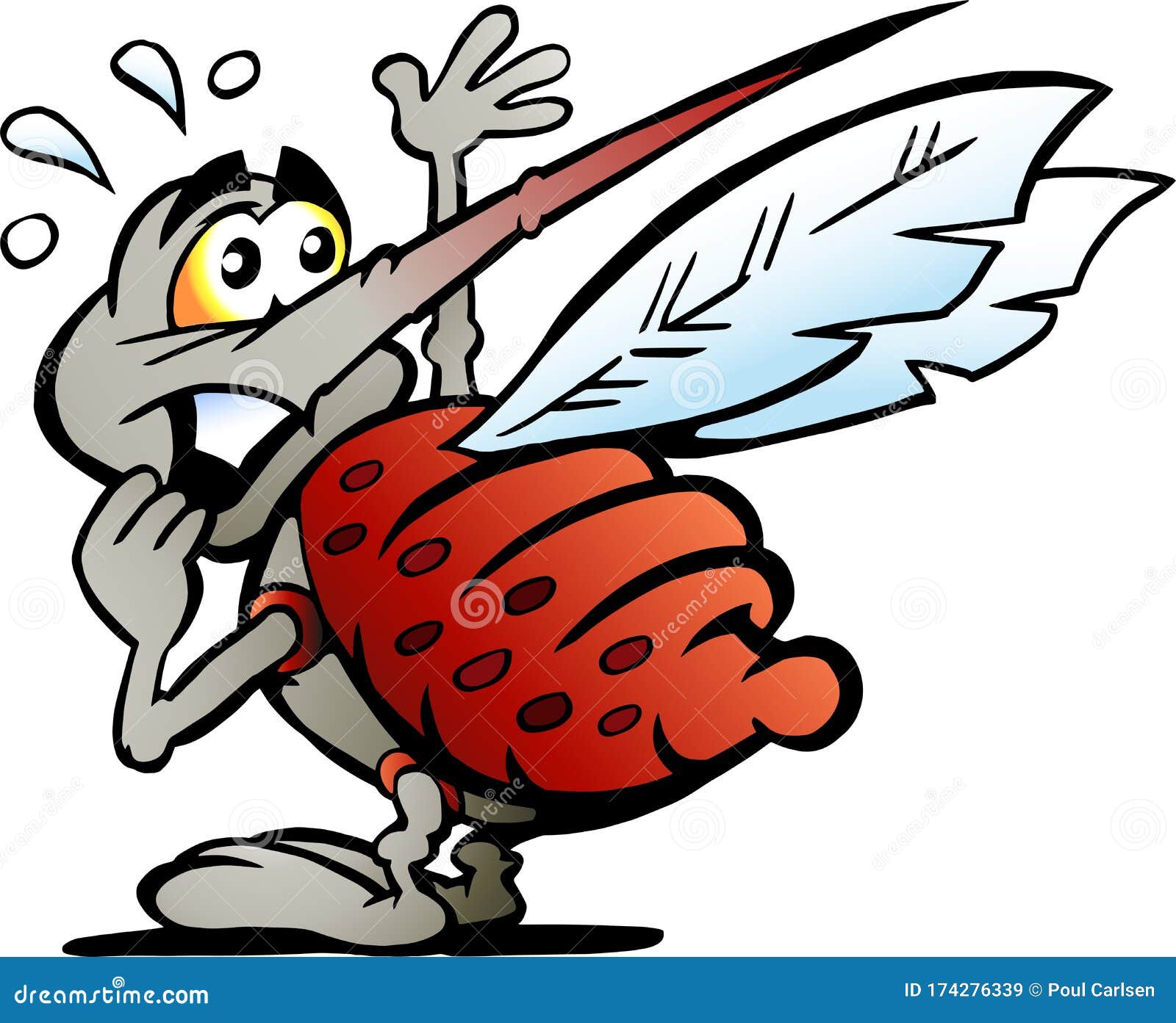 Cartoon Man Is Afraid Of Knocking On The Door Vector Illustration ...