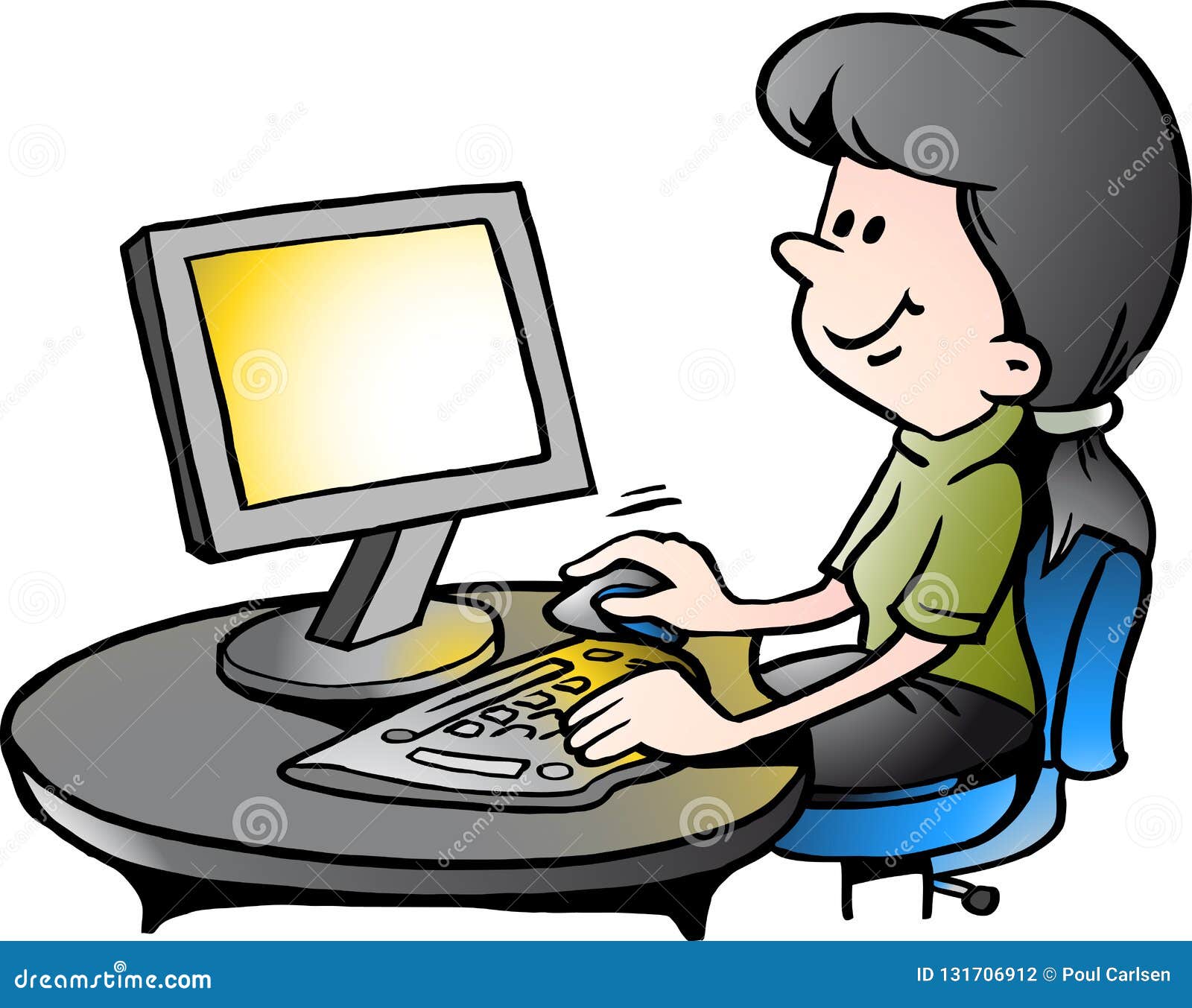 Vector Cartoon Illustration Of A Secretary At Work | CartoonDealer.com ...