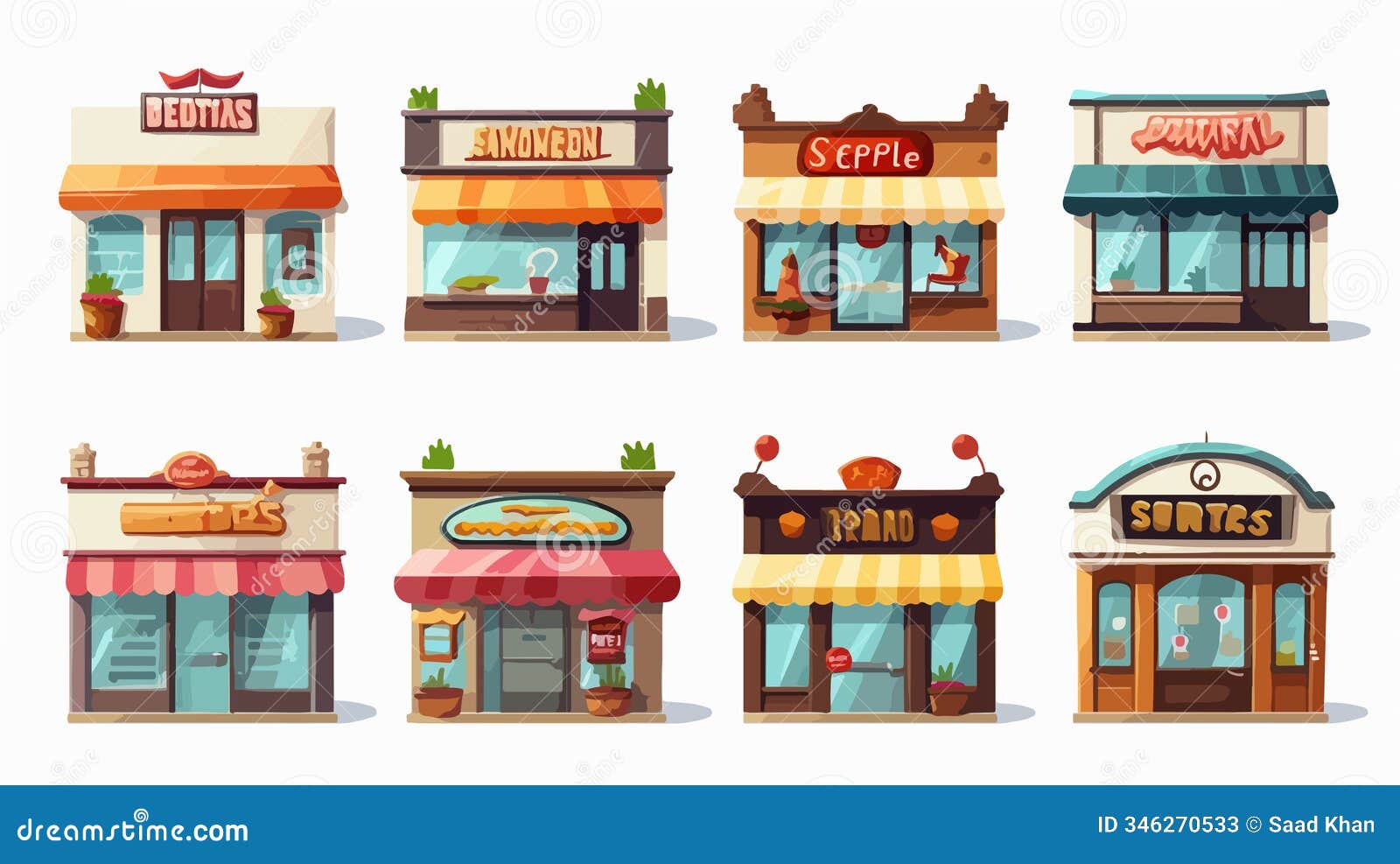 Signage For Shop Fronts Vector Cartoon | CartoonDealer.com #346270533