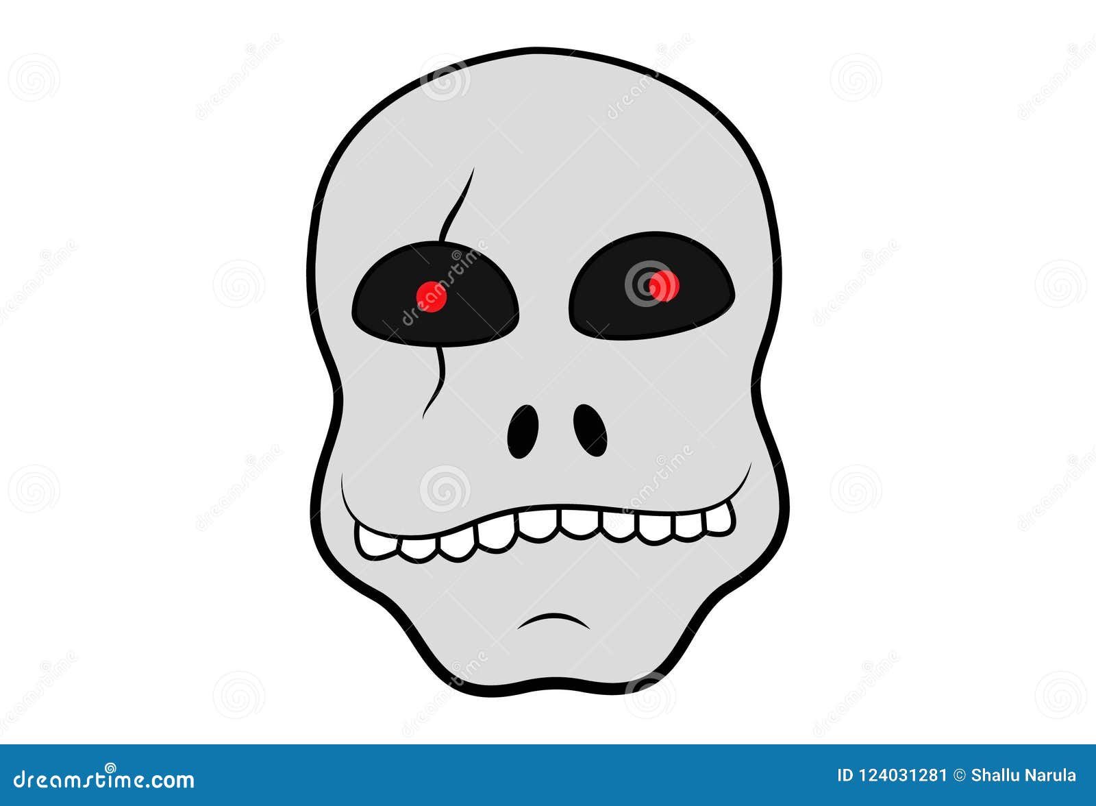 Vector Cartoon Illustration of Skull Stock Vector - Illustration of ...
