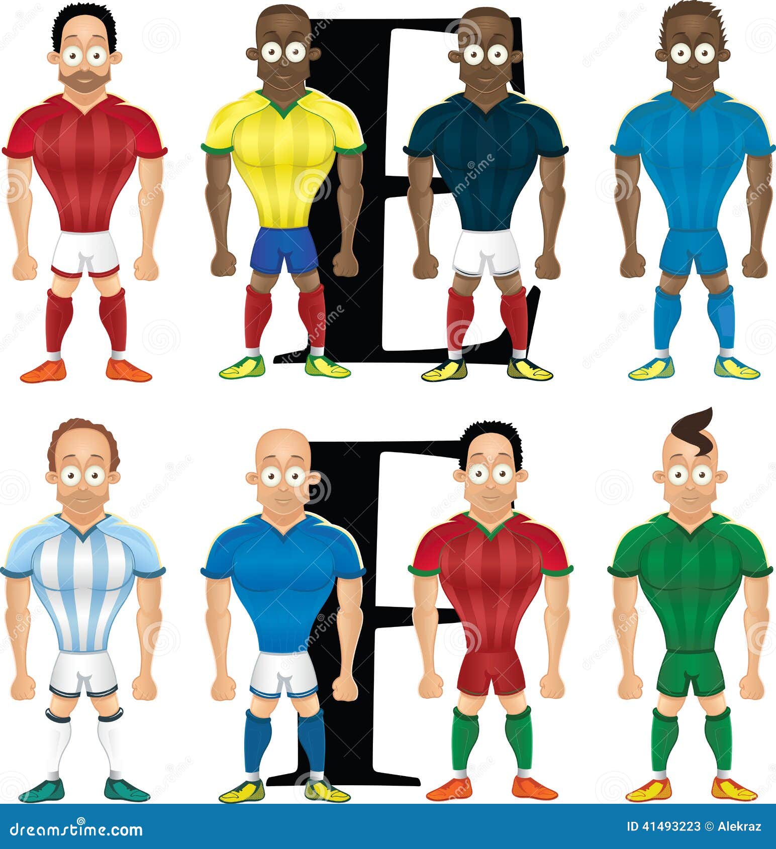 Vector Cartoon Illustration Of Soccer Players, Isolated | CartoonDealer ...