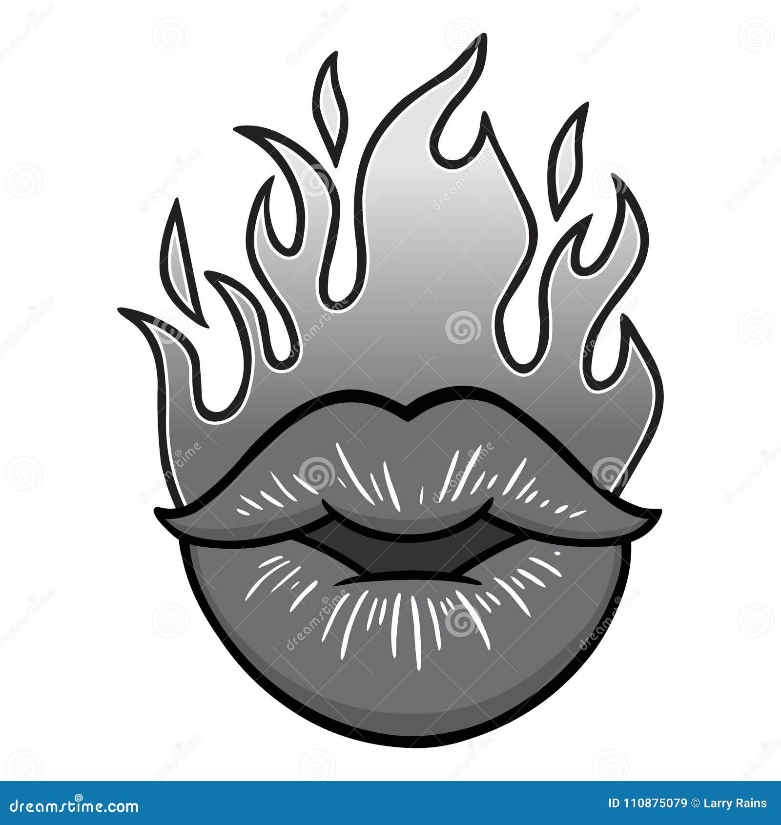 Hot Lips Illustration stock vector. Illustration of beauty - 110875079