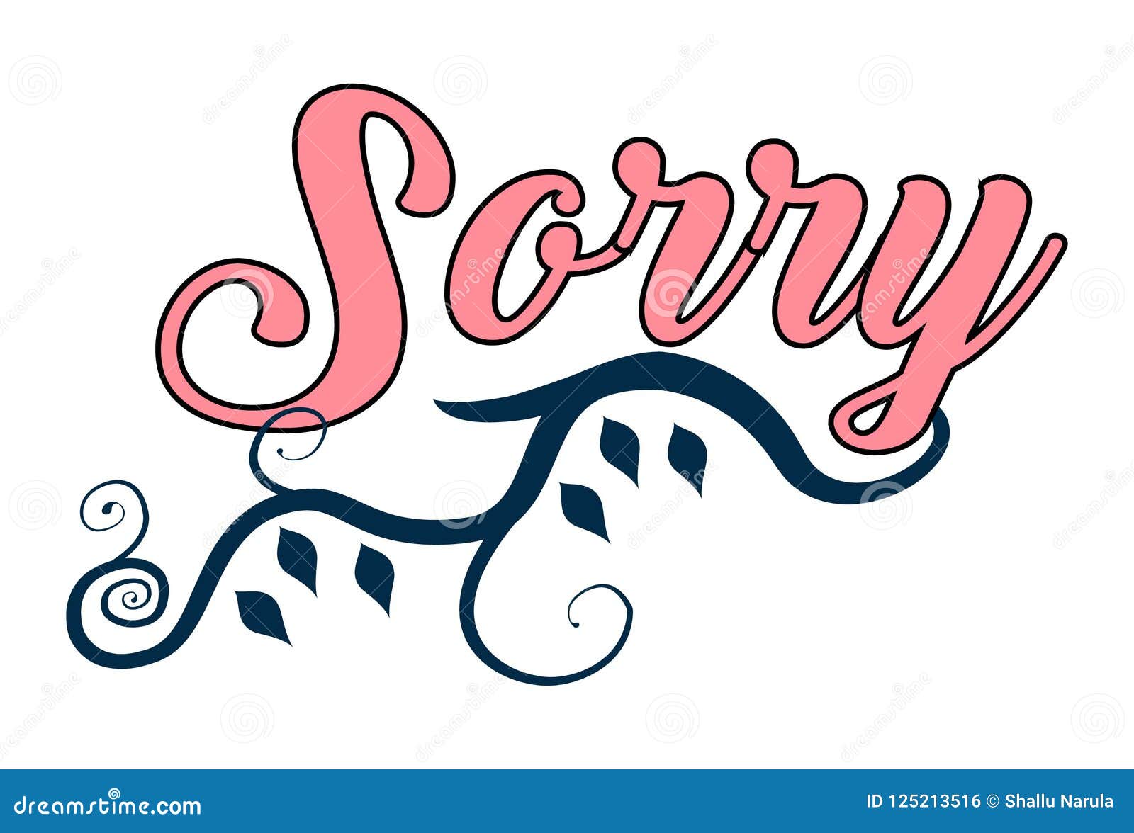 Vector Cartoon Illustration of Sorry Text Stock Vector - Illustration ...