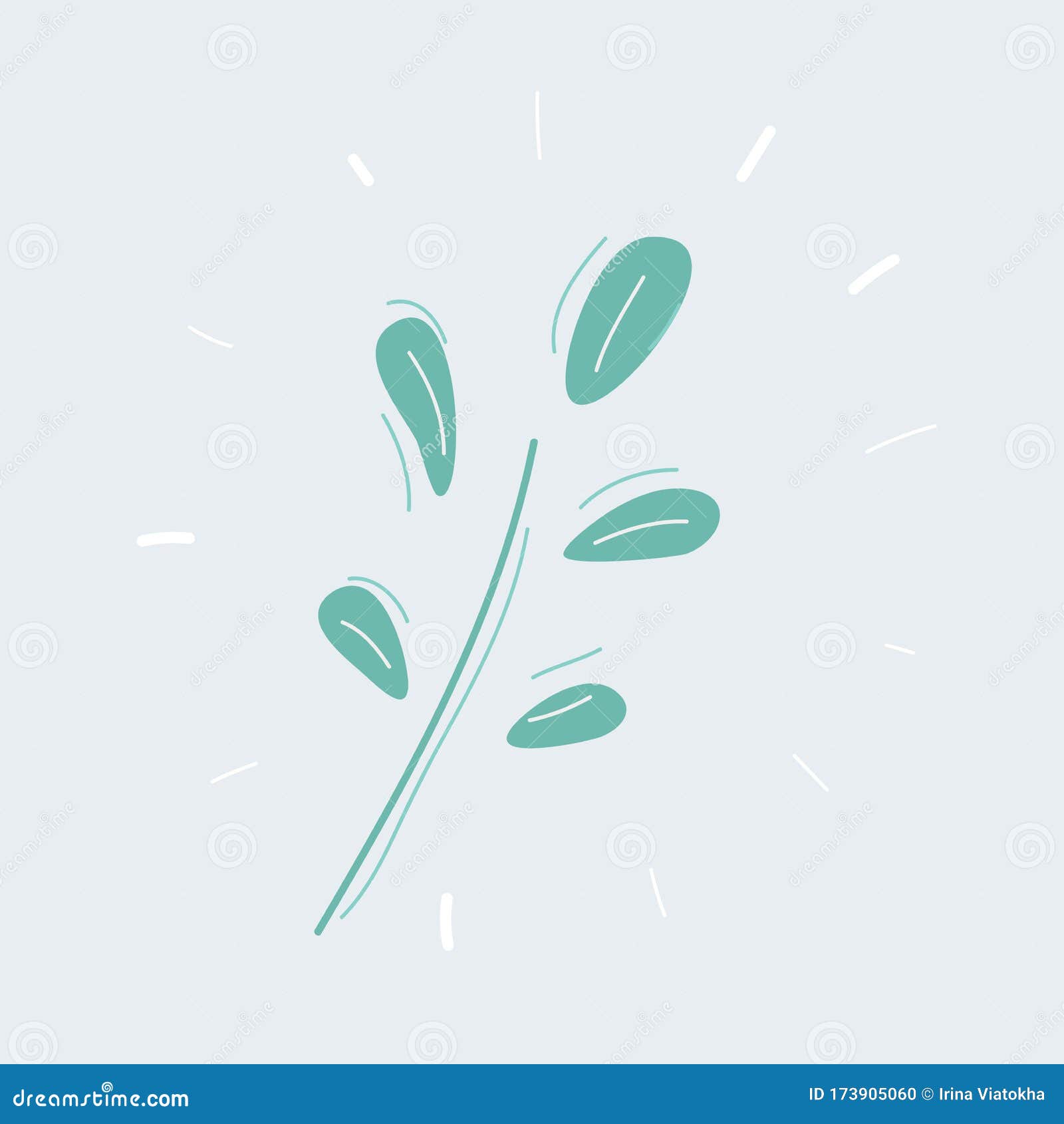 A Twig Icon on White. Hand Drawn Object. Stock Vector - Illustration of ...