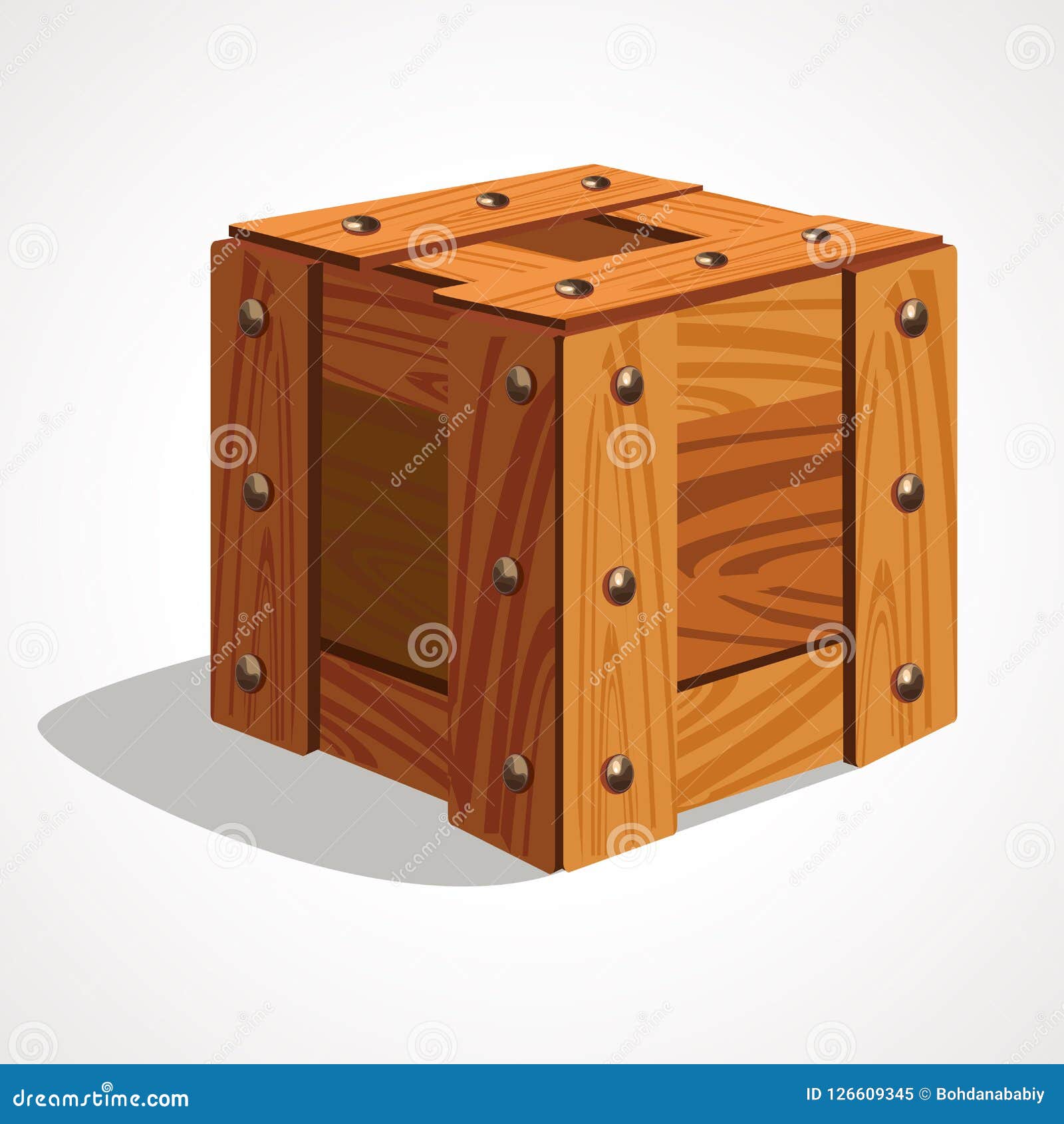 Vector Cartoon Illustration of Wooden Box Icon Stock Vector ...