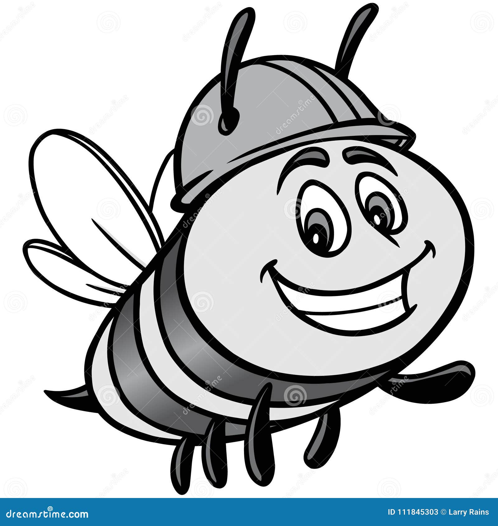 Worker Bee Illustration stock vector. Illustration of construction ...