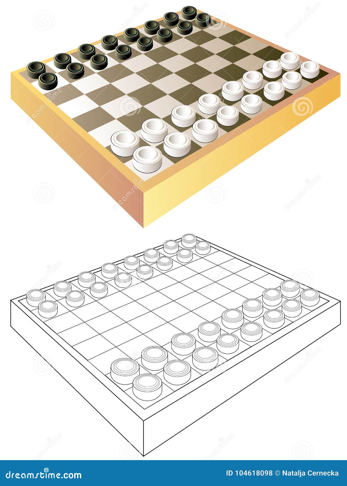 Colorful and Black and White Pattern for Coloring. Board for Playing ...