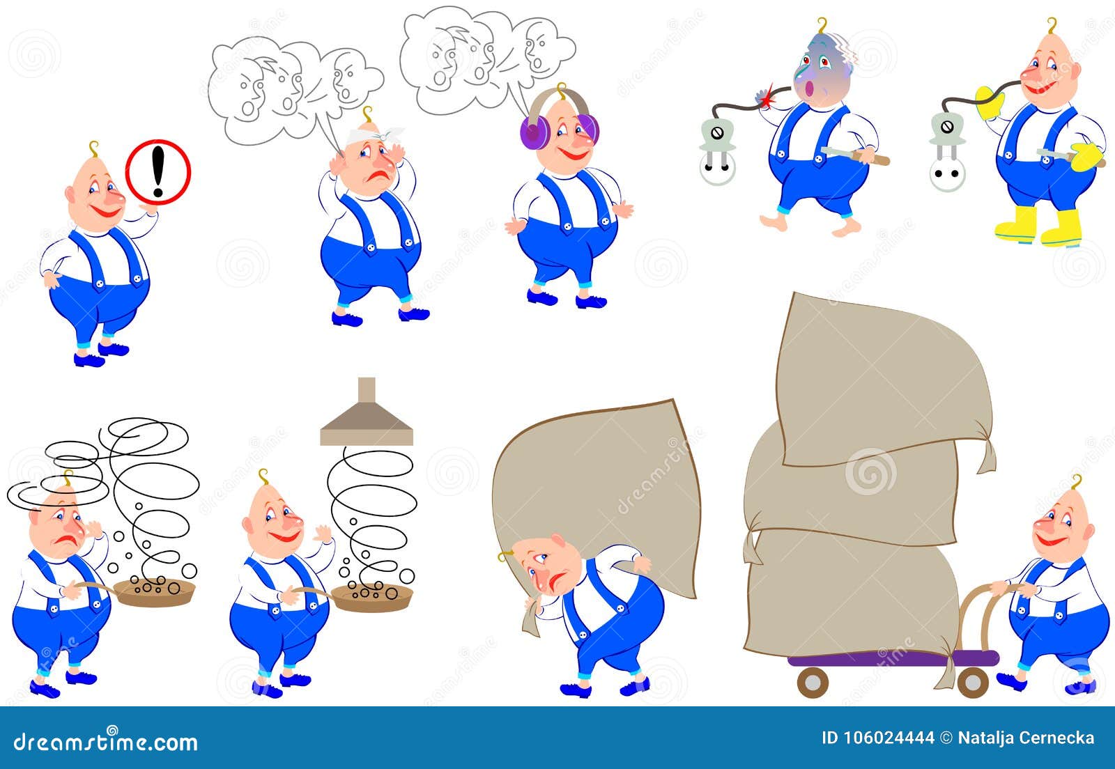 Set of Illustrations with Rules of Labor Protection. Stock Vector ...