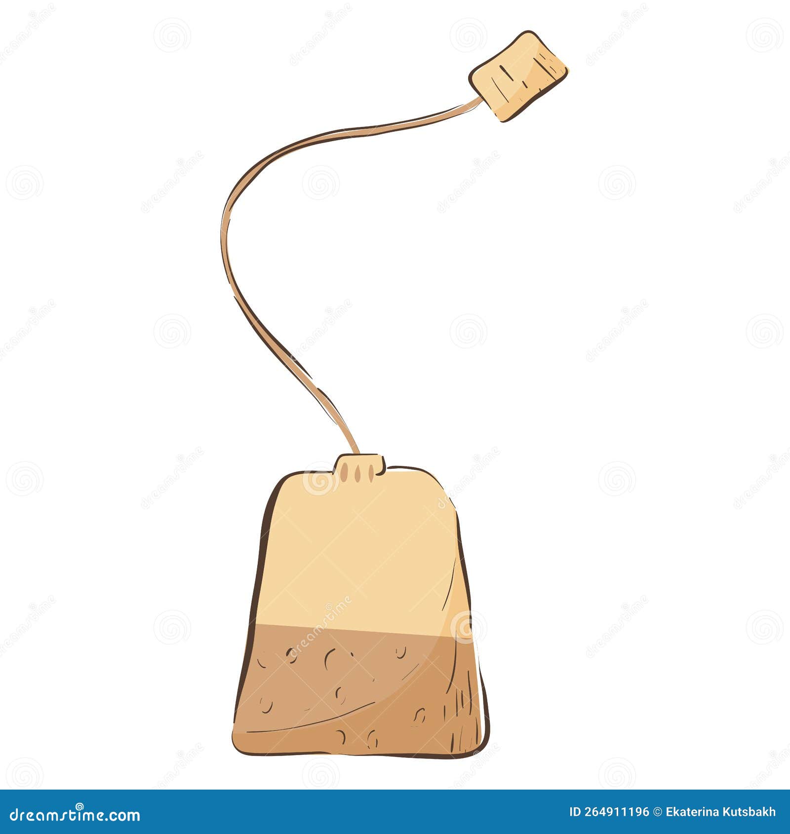 Vector Isolated Sketch Illustration of Tea Bag. Stock Illustration ...