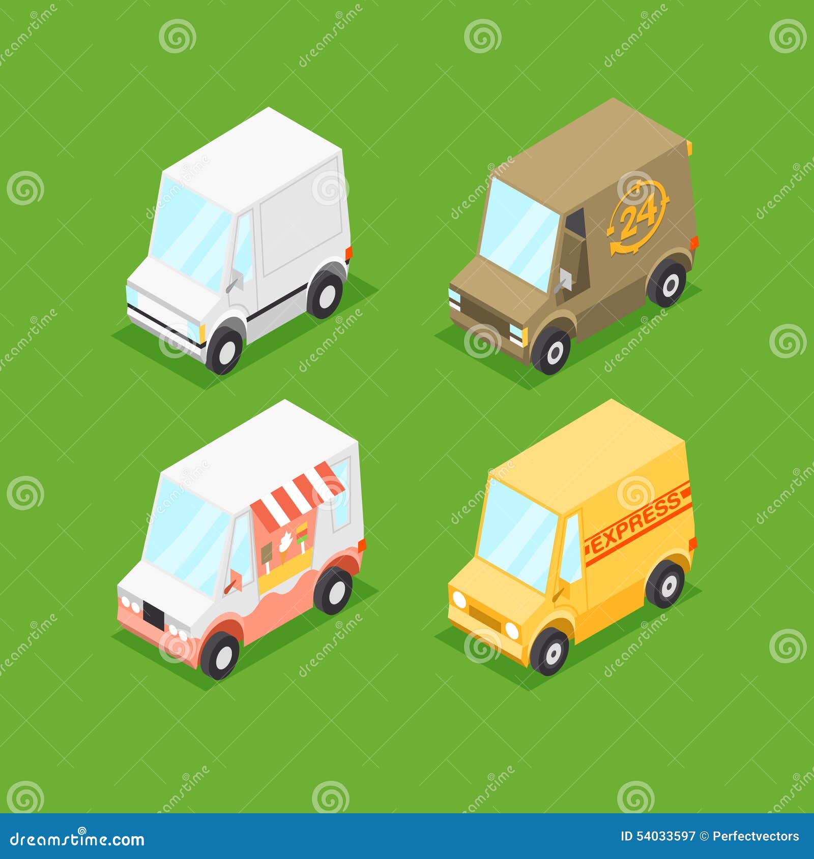 Set Of Minivans. Vector Illustration On A White Background ...