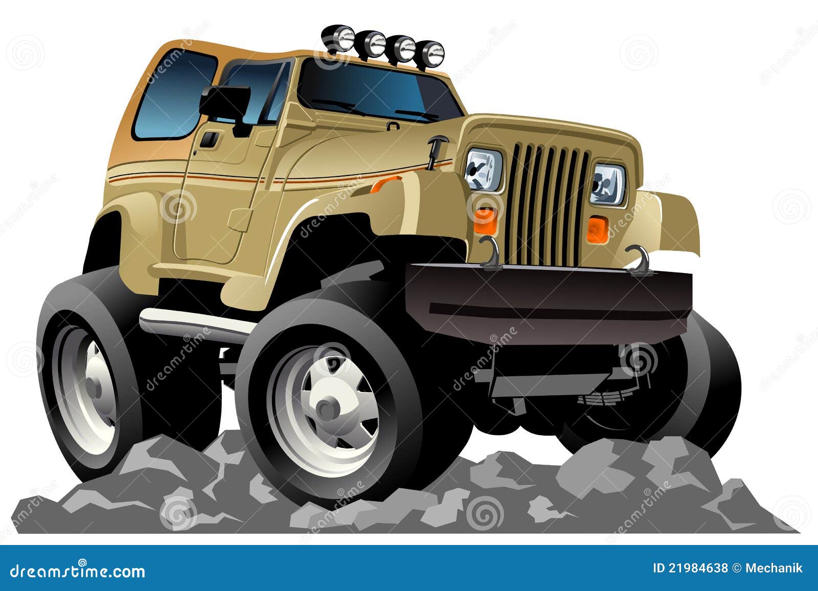 Vector cartoon jeep stock vector. Illustration of pick - 21984638