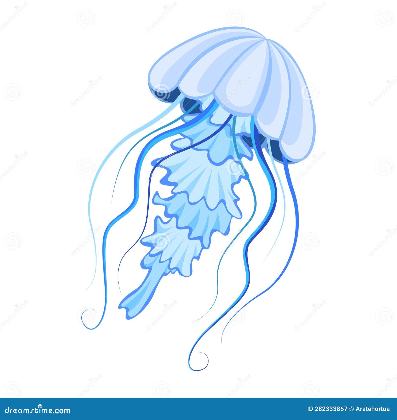 Vector Cartoon Jellyfish Character Isolated Illustration Stock Vector ...
