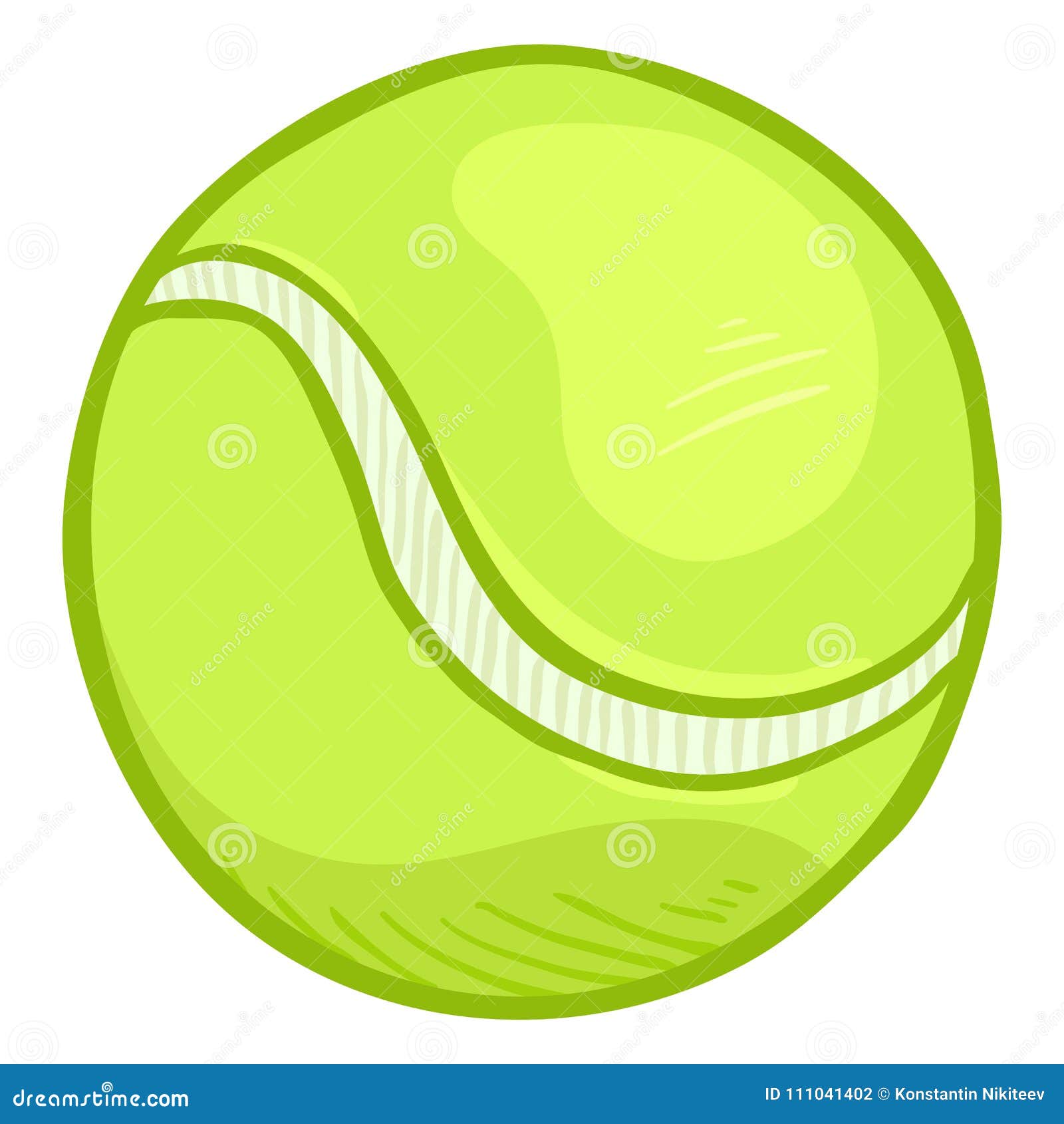 Vector Cartoon Green Tennis Ball on White Background Stock Vector ...