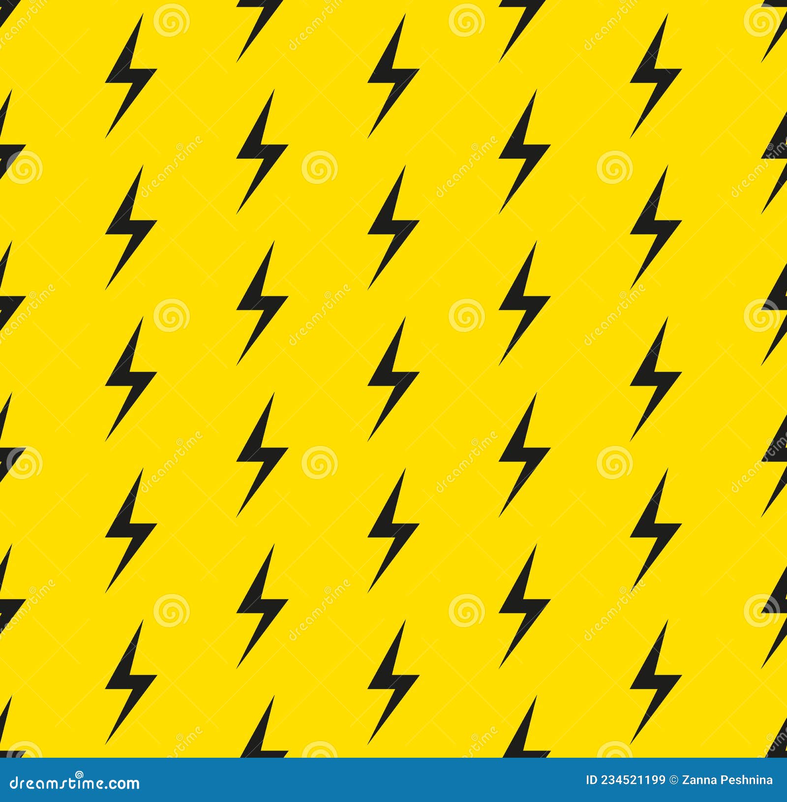 Vector Cartoon Lightnings and Thunder Seamless Pattern Flat Design ...