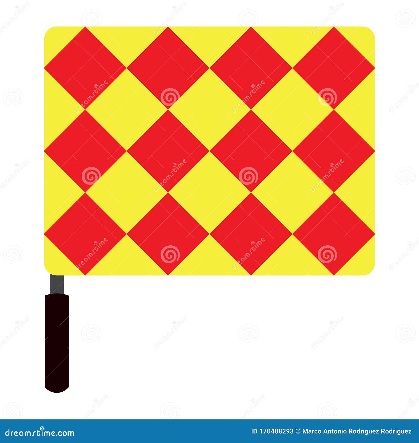 Vector Cartoon Linesman Flag Isolated Stock Illustration - Illustration ...