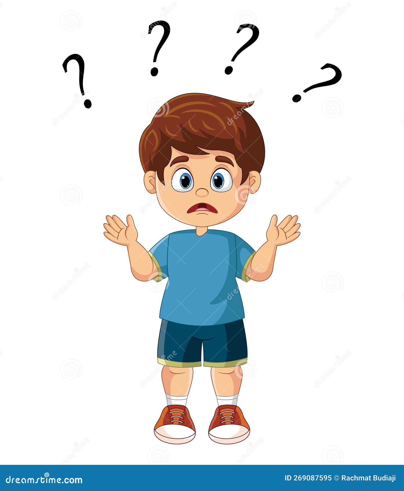 Vector Cartoon Little Boy Thinking with Question Mark Stock Vector ... Vector Cartoon Little Boy Thinking with Question Mark Stock Vector ...