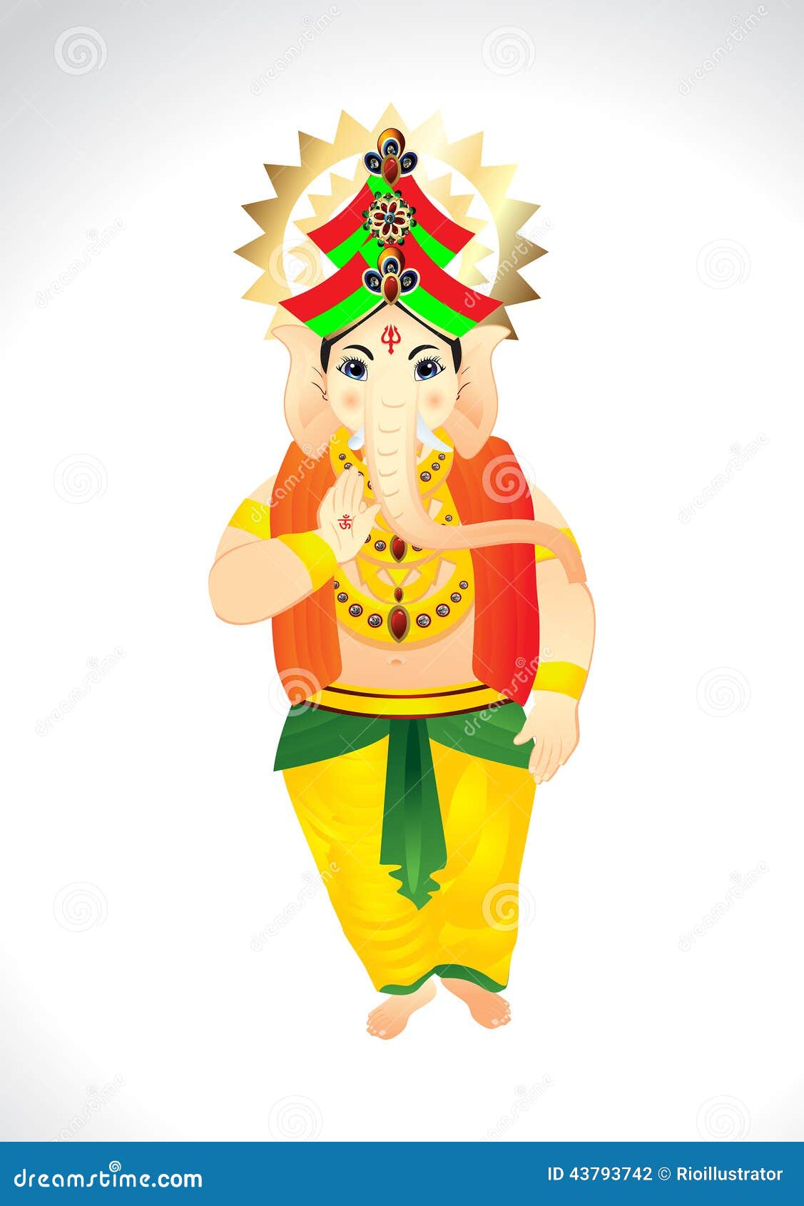 Lord Ganesh Image. God With Elephant Head. Vector Illustration ...