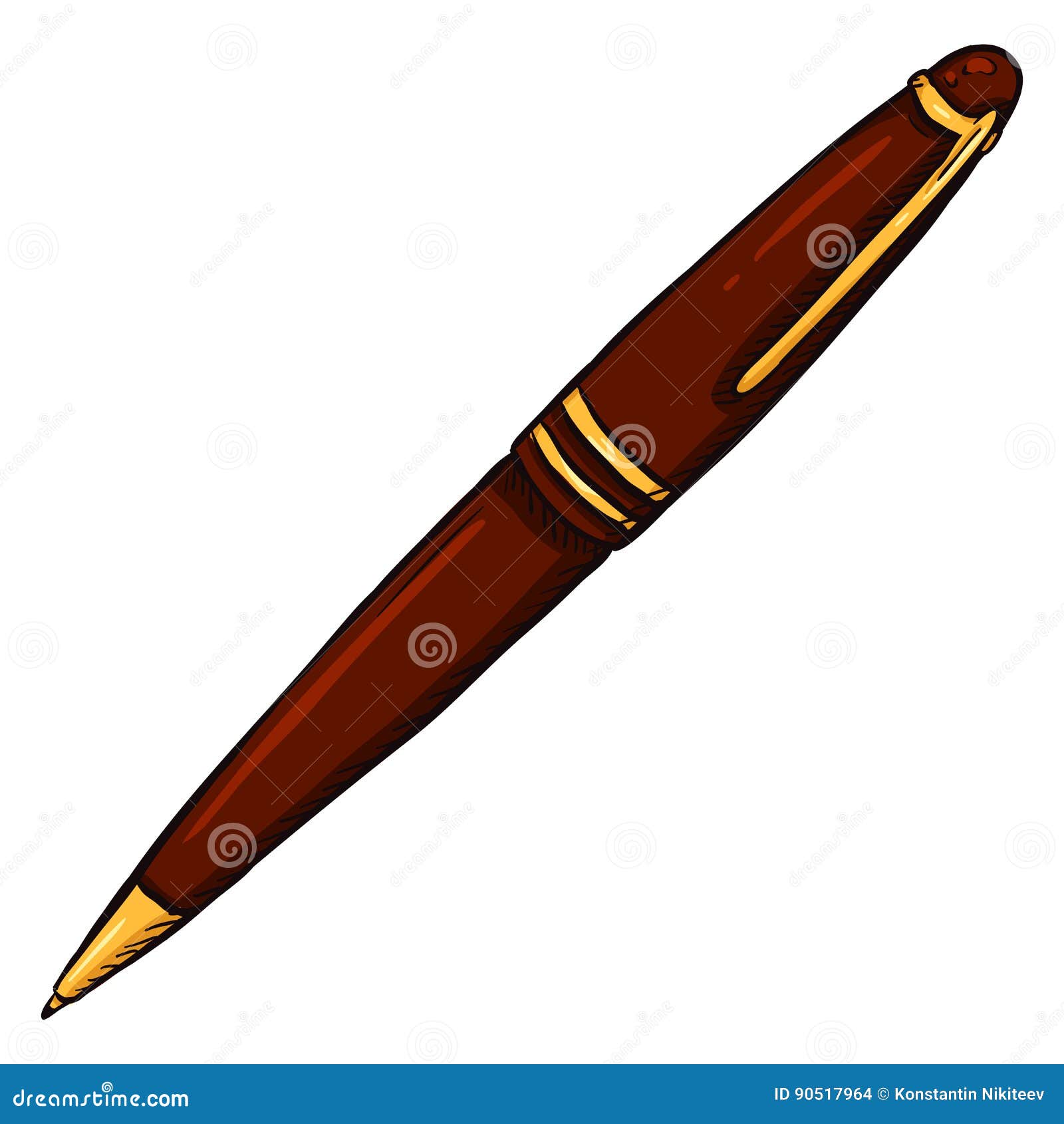 Vector Cartoon Luxury Pen stock vector. Illustration of writing - 90517964