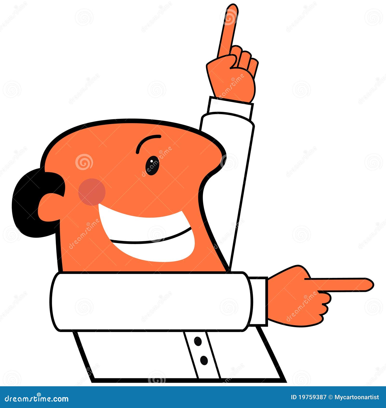 Vector Cartoon Man Pointing Stock Illustration - Image: 19759387